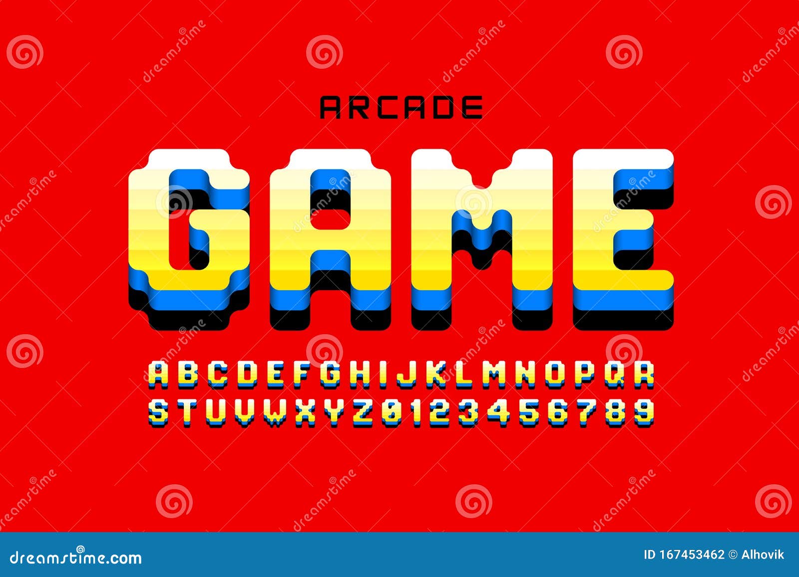 Arcade game style font stock vector. Illustration of effect - 167453462 Arcade game style font stock vector. Illustration of effect - 167453462