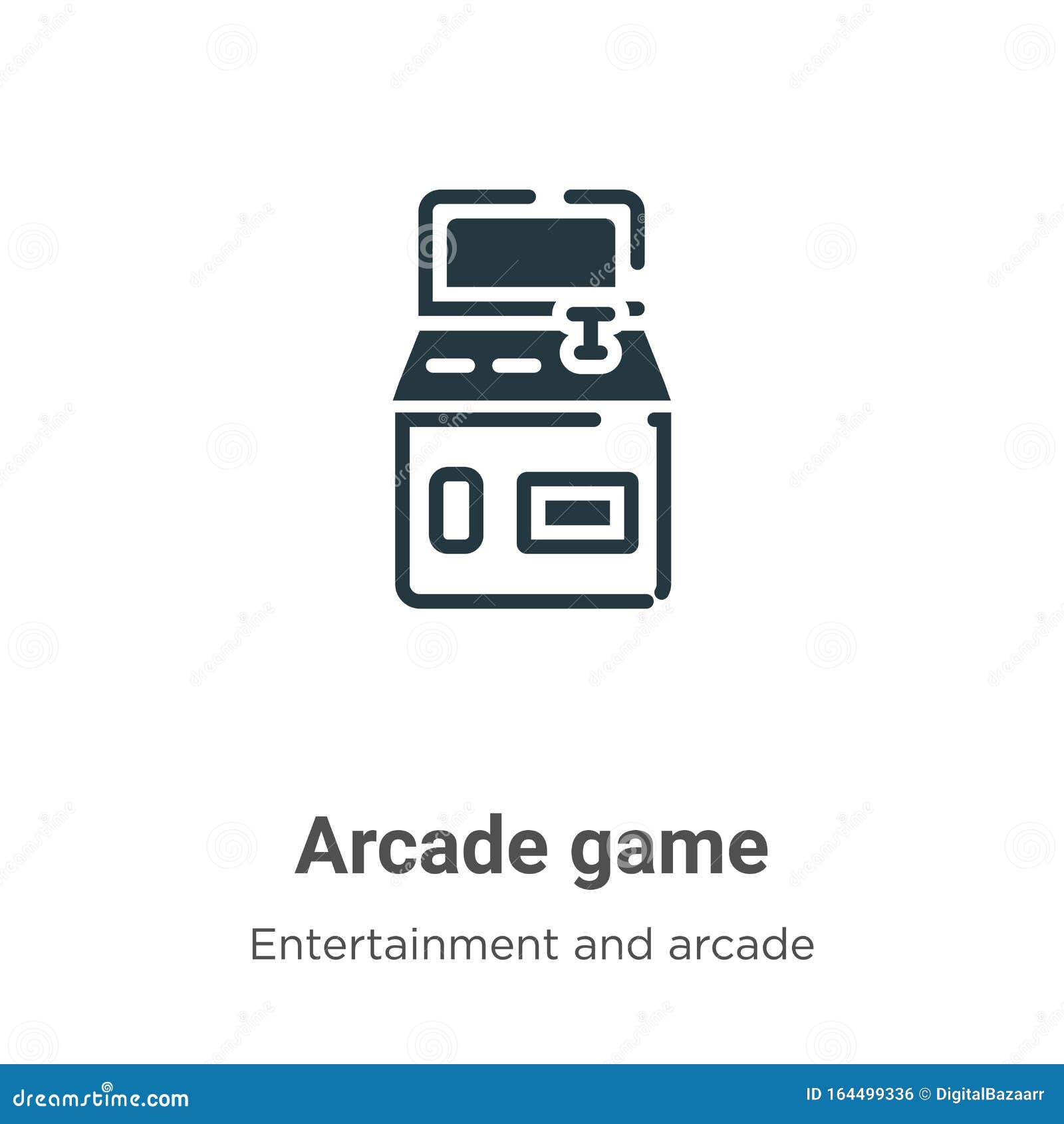Arcade Game Vector Icon on White Background. Flat Vector Arcade Game ...