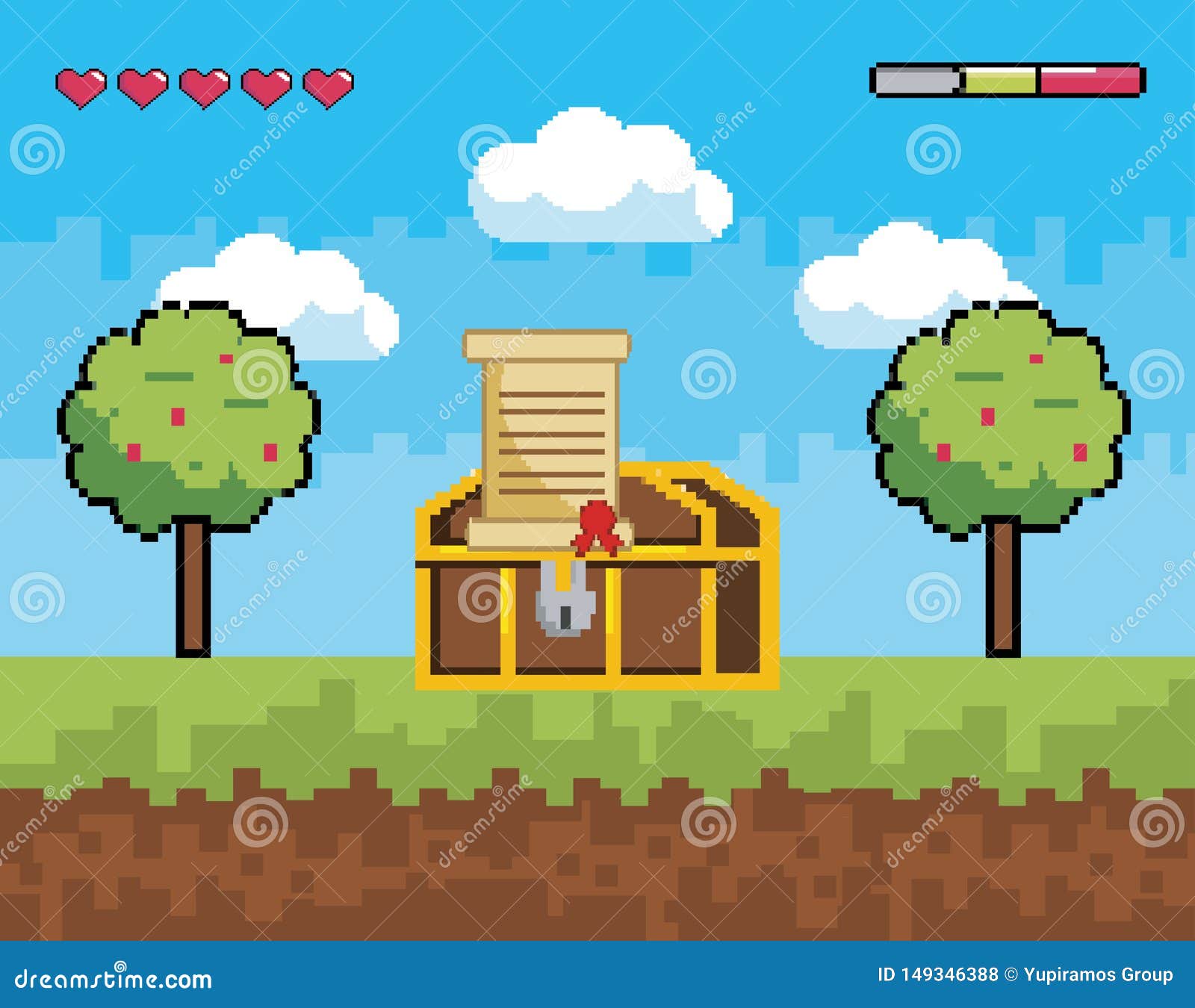 Arcade Game World and Pixel Scene Design Vector Illustration Stock ... Arcade Game World and Pixel Scene Design Vector Illustration Stock ...