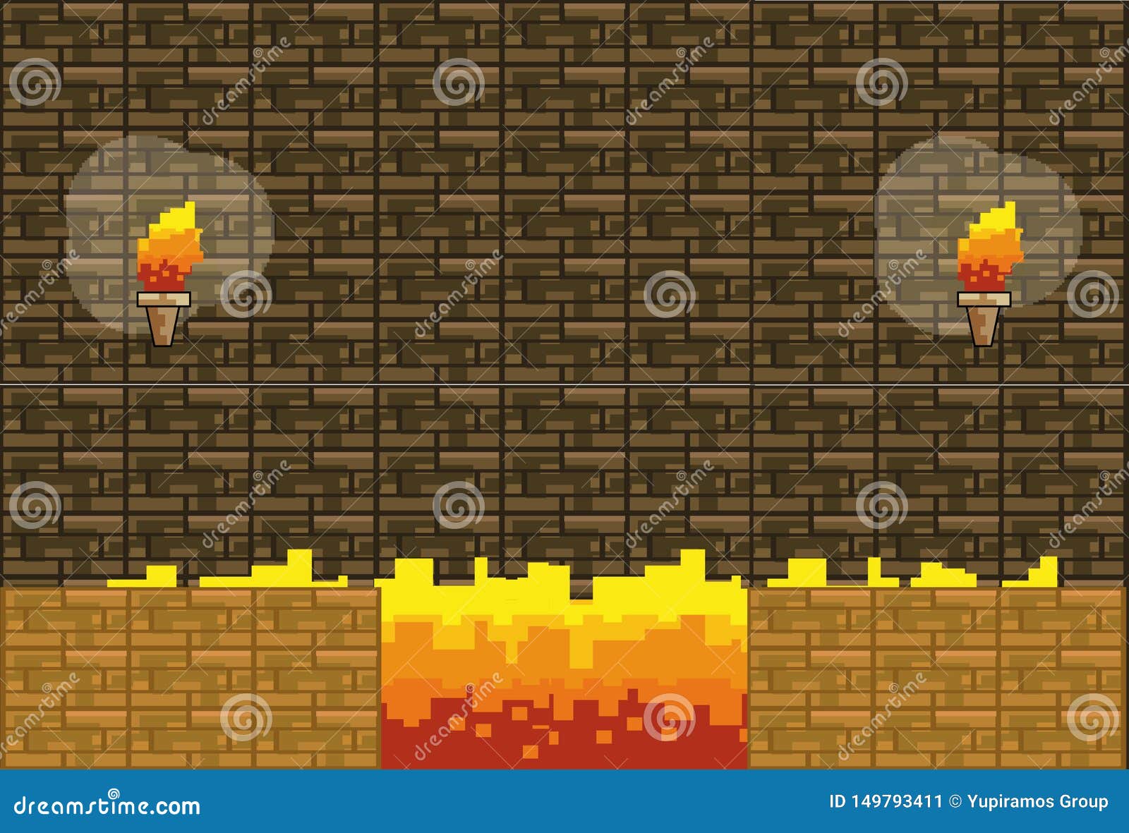 Arcade Game World and Pixel Scene Design Vector Illustration Stock ...