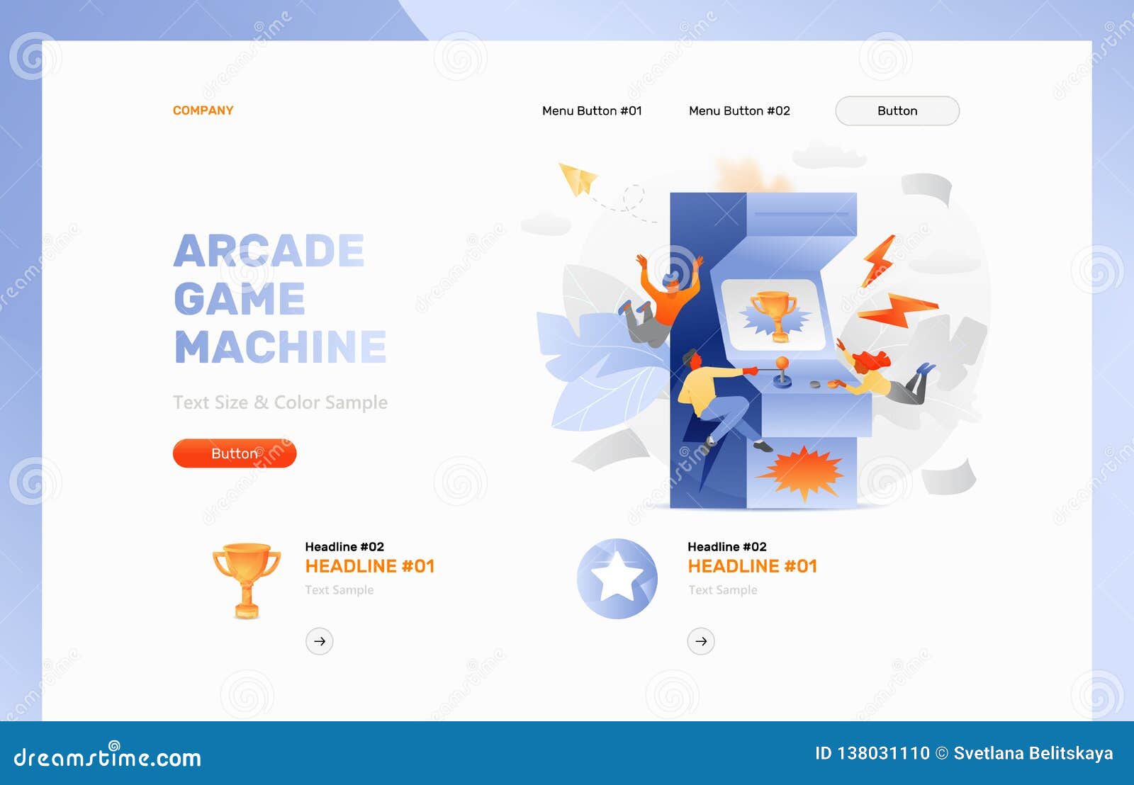 Arcade Gaming Website Header Ilustración del Vector - Ilustración de ...