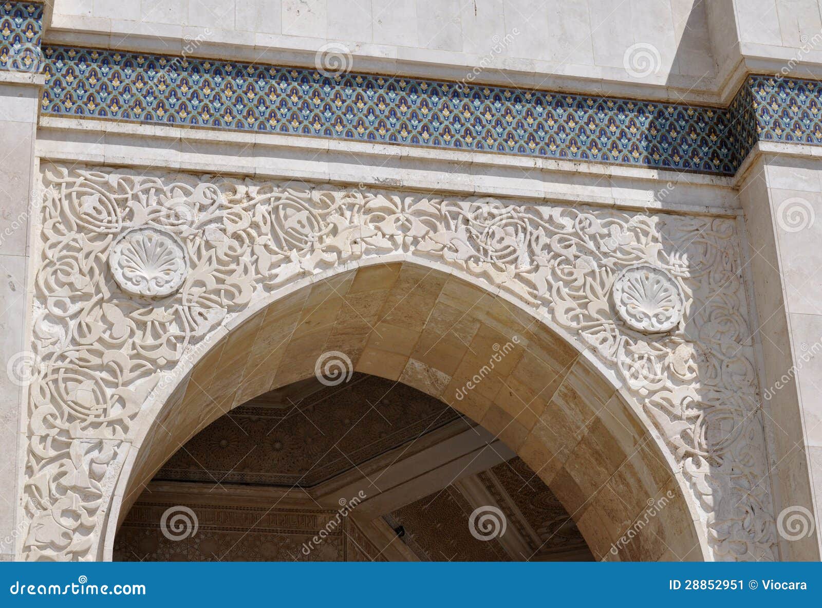Arcade of Hassan II Mosque,Casablanca Stock Image - Image of concept ...