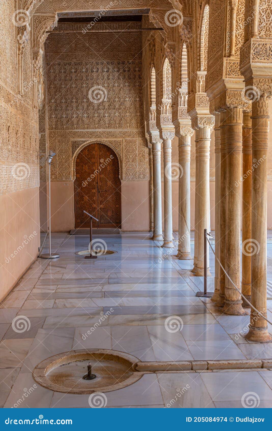 Arcade Inside of Alhambra Palace in Granada, Spain Stock Photo - Image ...