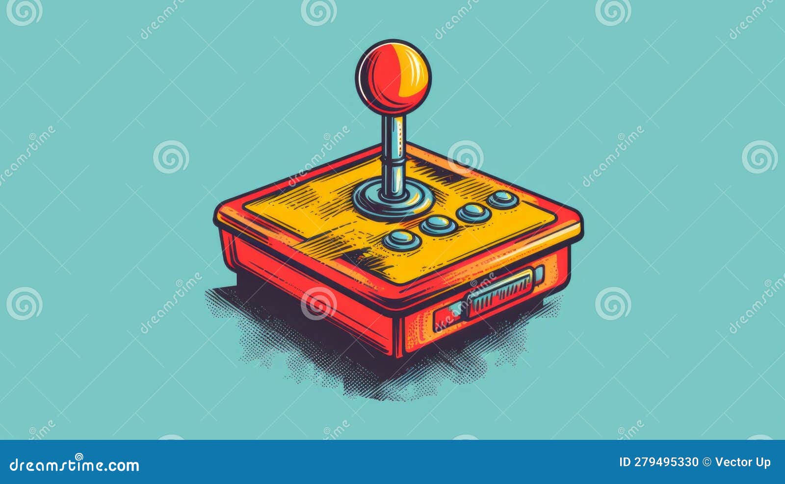 Arcade Joystick Illustration Retro Style 80s. Generative AI Stock ...