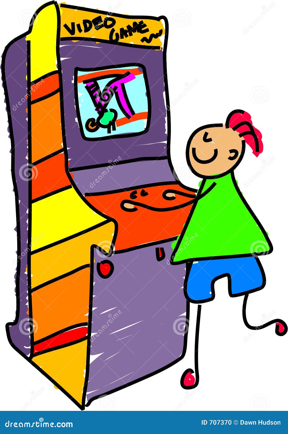 Arcade kid stock illustration. Illustration of cute, illustrations - 707370