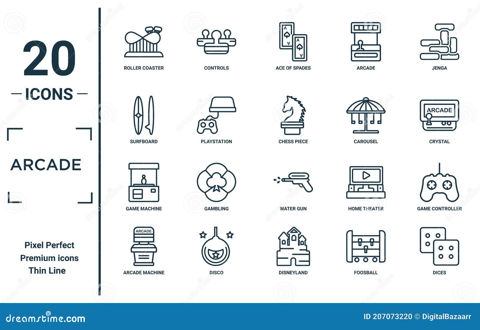 Arcade Linear Icon. Modern Outline Arcade Logo Concept On White Vector ...