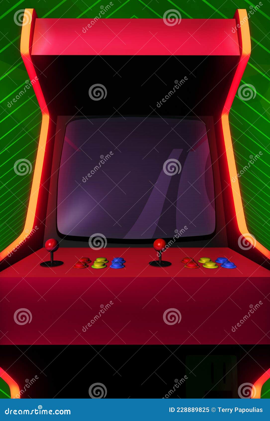 Arcade Machine Gaming, Retro Concept Stock Illustration - Illustration ...