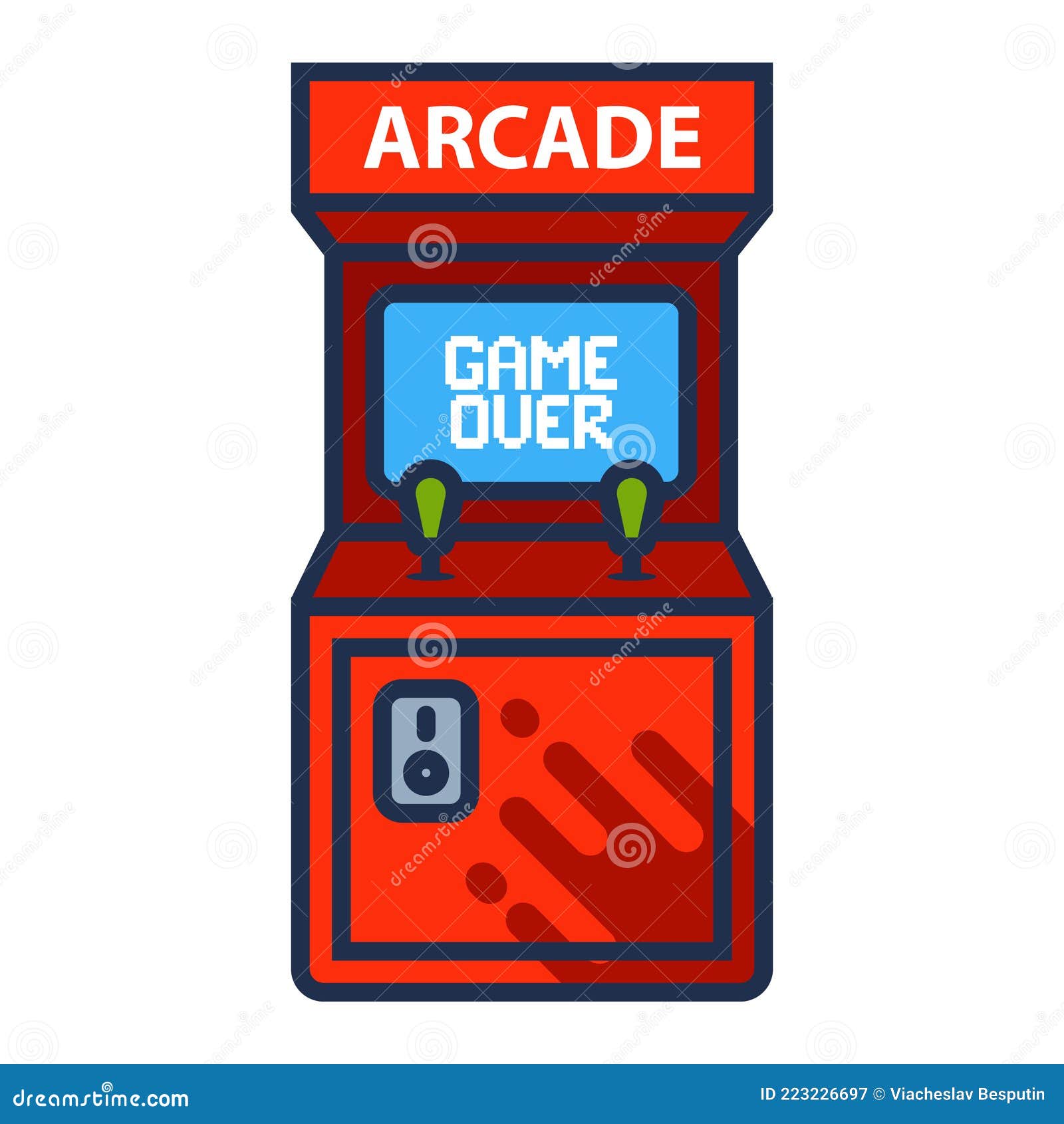 Arcade Machine Icon with Game Over Screen. Stock Vector - Illustration ...