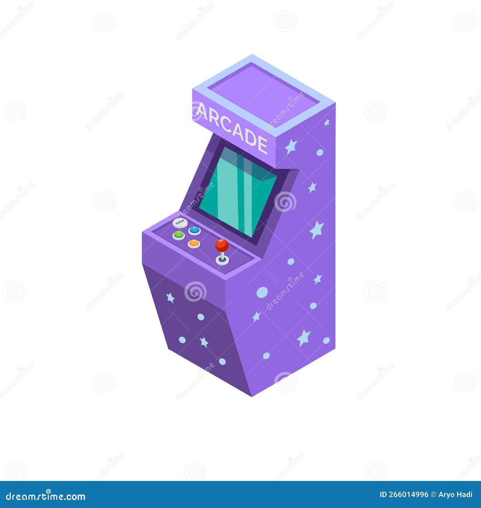 Arcade Machine Retro Game Device Symbol Isometric Illustration Vector ...