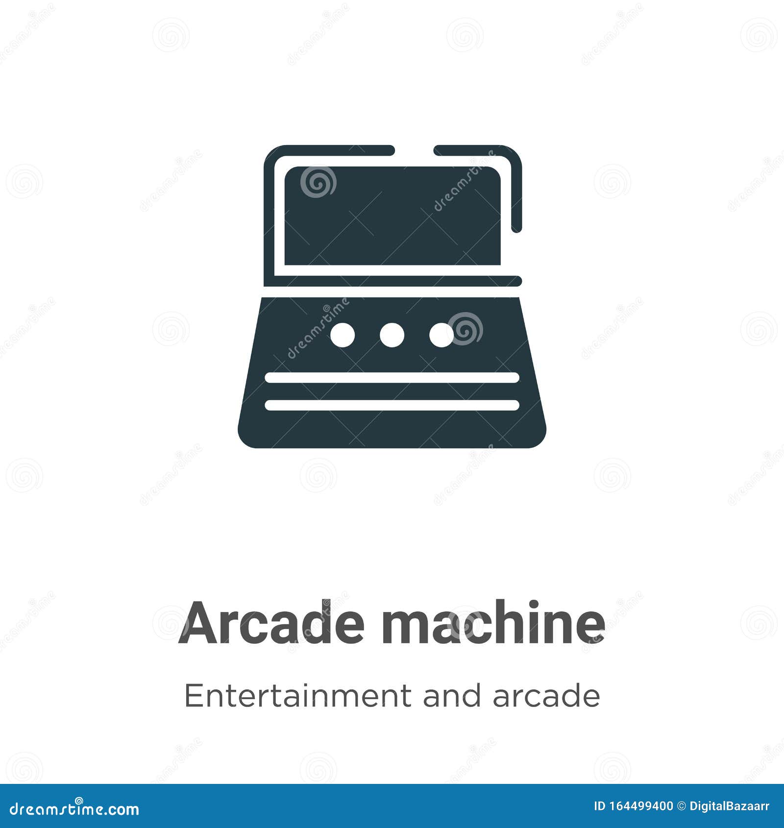 Arcade Machine Vector Icon on White Background. Flat Vector Arcade ...