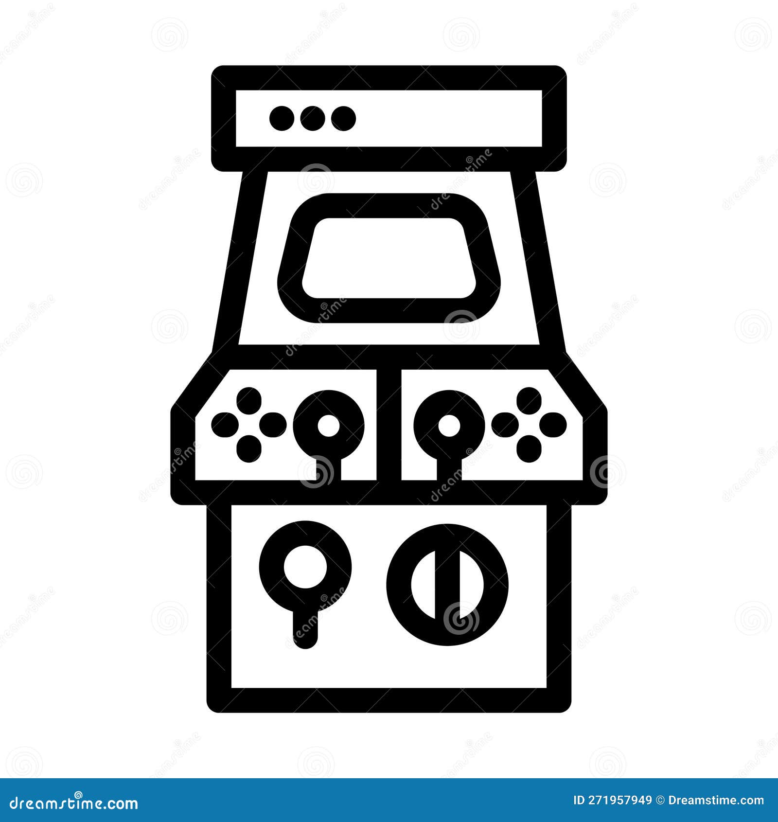 Arcade Machine Vector Thick Line Icon for Personal and Commercial Use ...