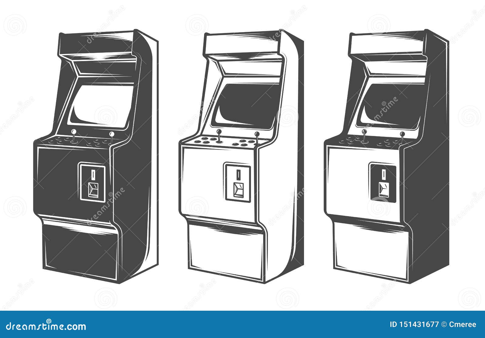 Arcade Machines Vector Illustrations Stock Vector - Illustration of ...