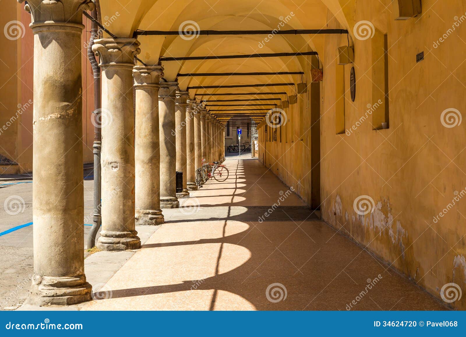 Arcade in Medieval Town of Bologna, Italy Stock Photo - Image of ...