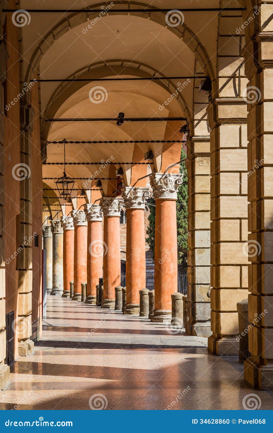 Arcade in Medieval Town of Bologna, Italy Stock Photo - Image of ...