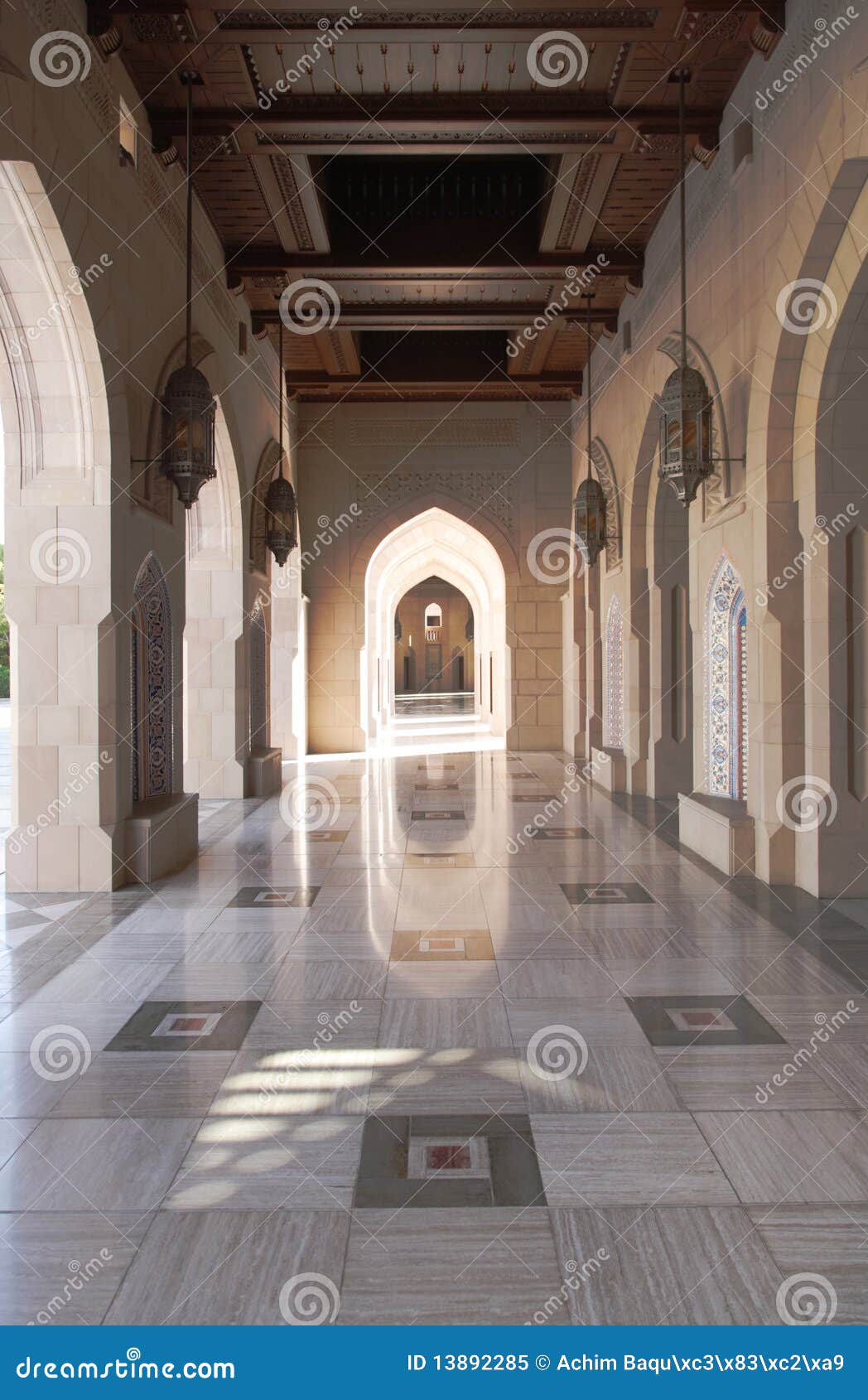 Arcade in mosque stock image. Image of ambulatory, mosque - 13892285
