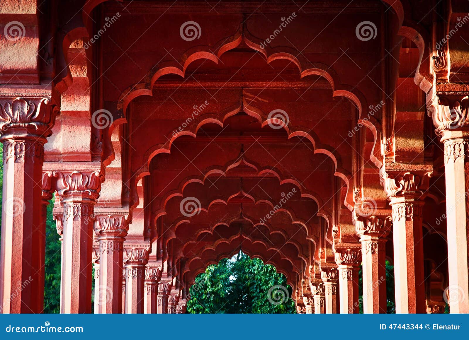 Arcade at the Red Fort, Delhi, India Stock Photo - Image of empire ...