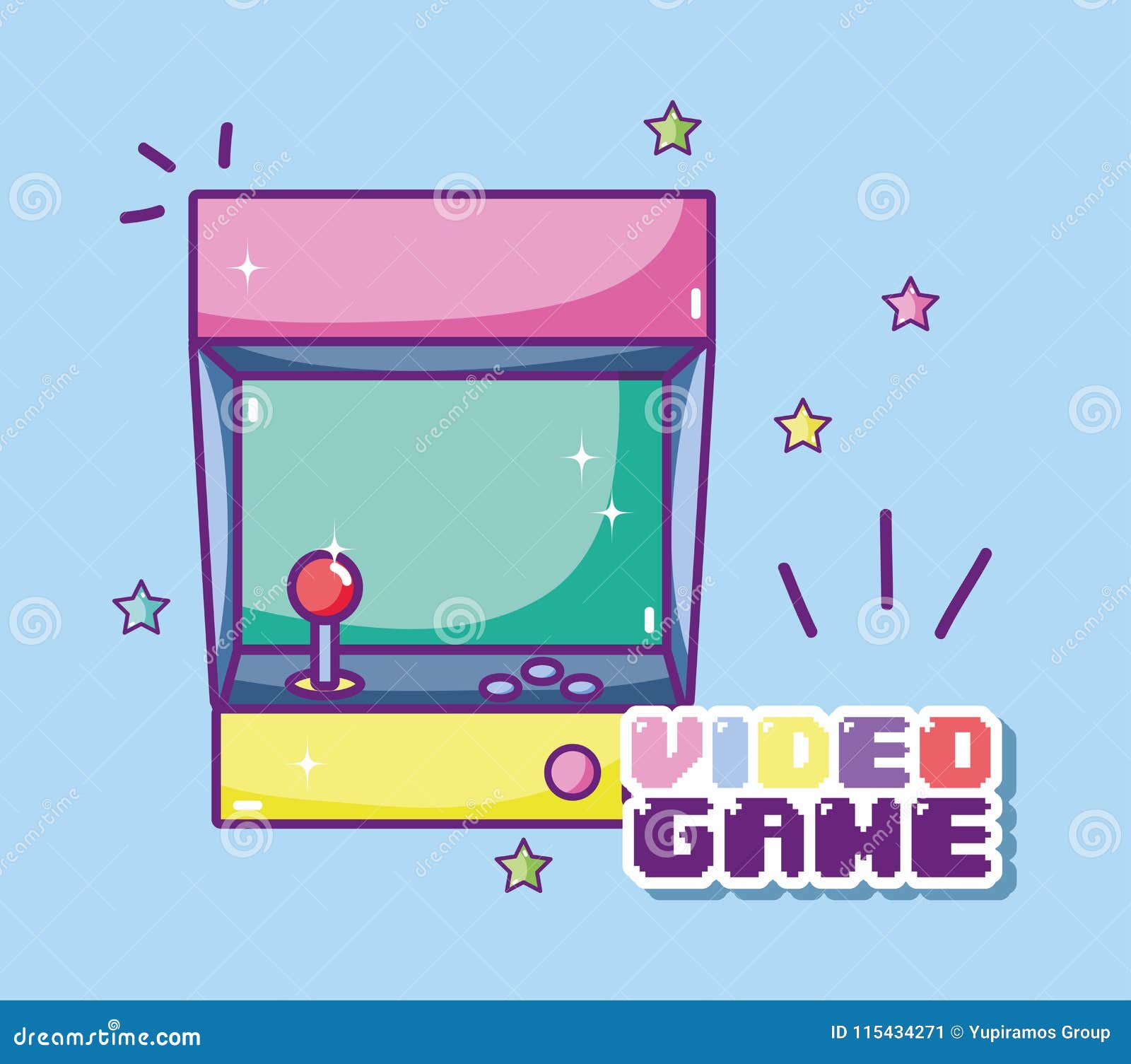 Arcade retro console stock vector. Illustration of tender - 115434271
