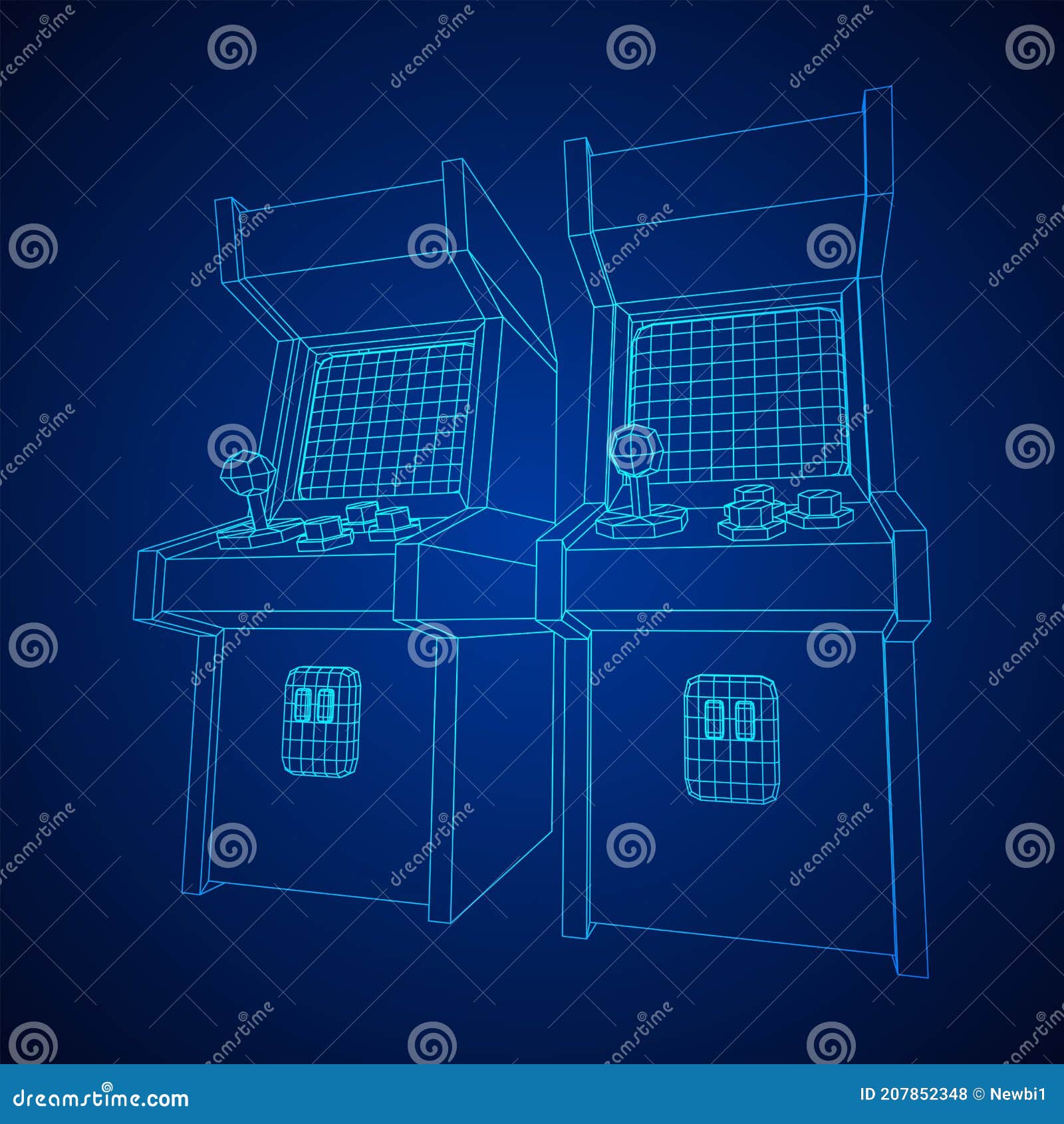 Arcade Retro Game Machine Vector Stock Illustration - Illustration of ...