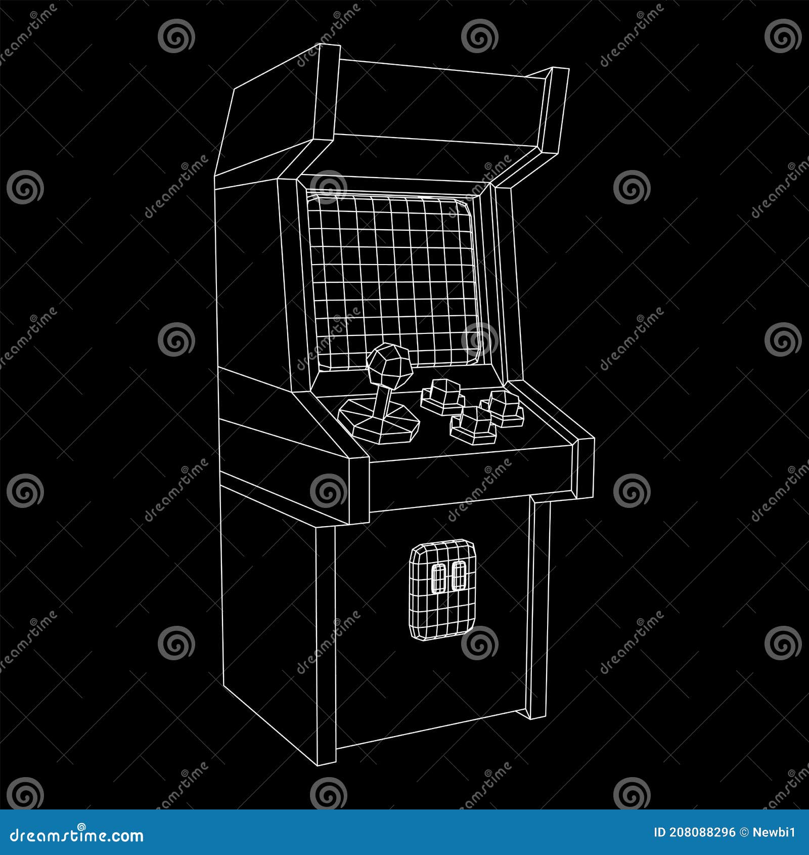 Arcade Retro Game Machine Vector Stock Vector - Illustration of classic ...