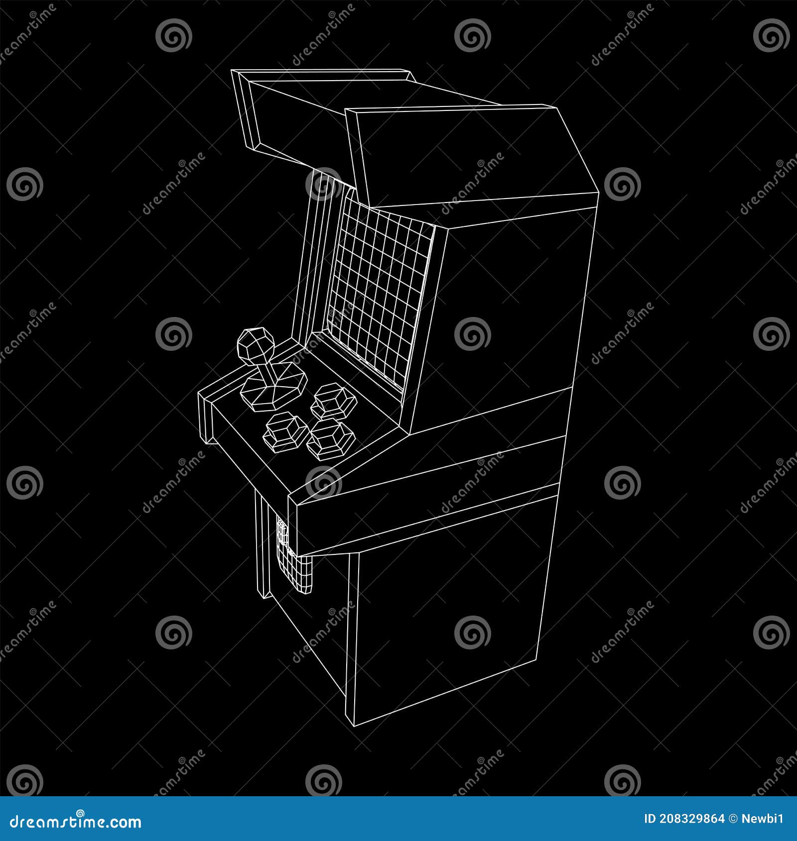 Arcade Retro Game Machine Vector Stock Vector - Illustration of pixel ...