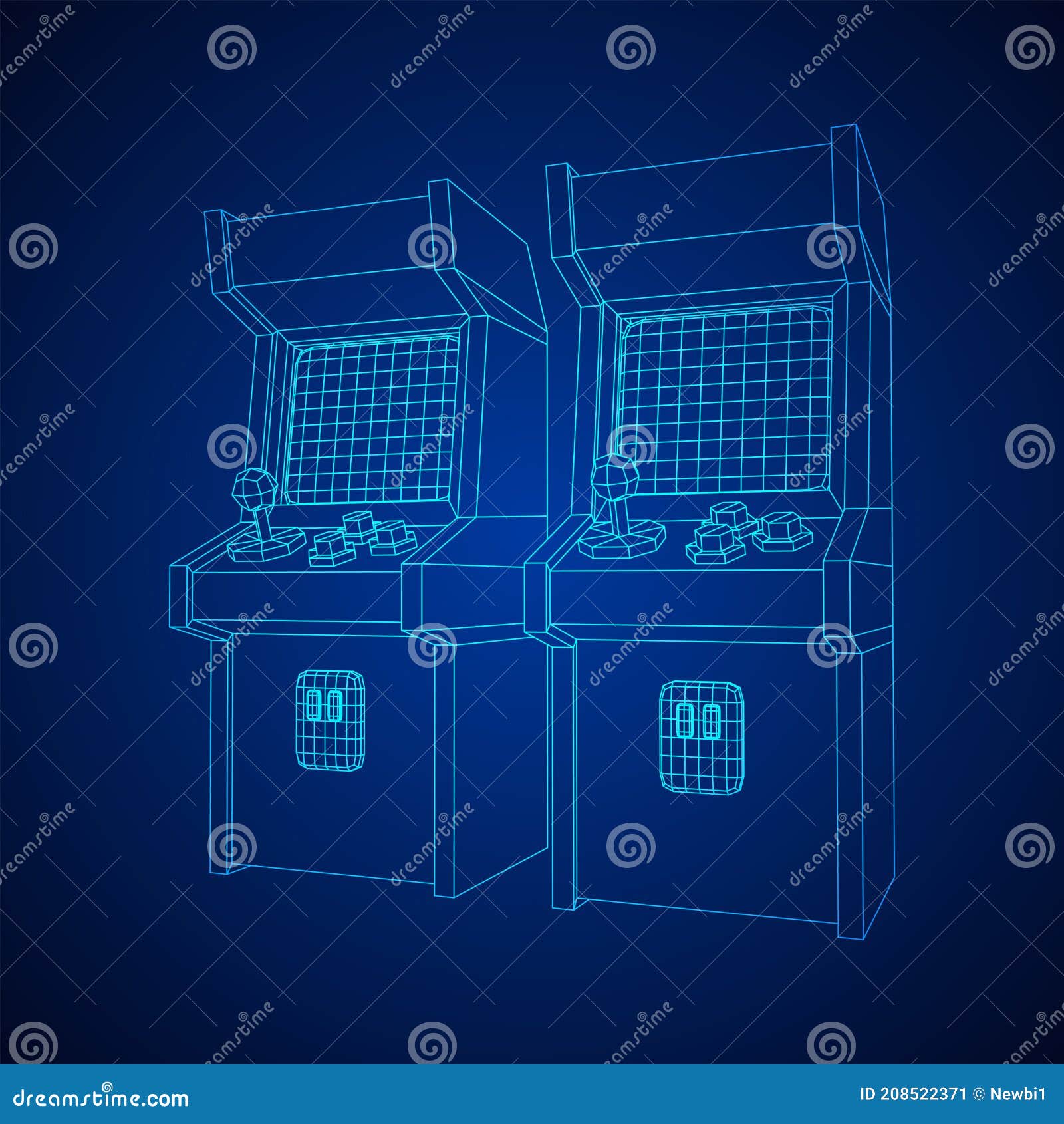 Arcade Retro Game Machine Vector Stock Vector - Illustration of ...