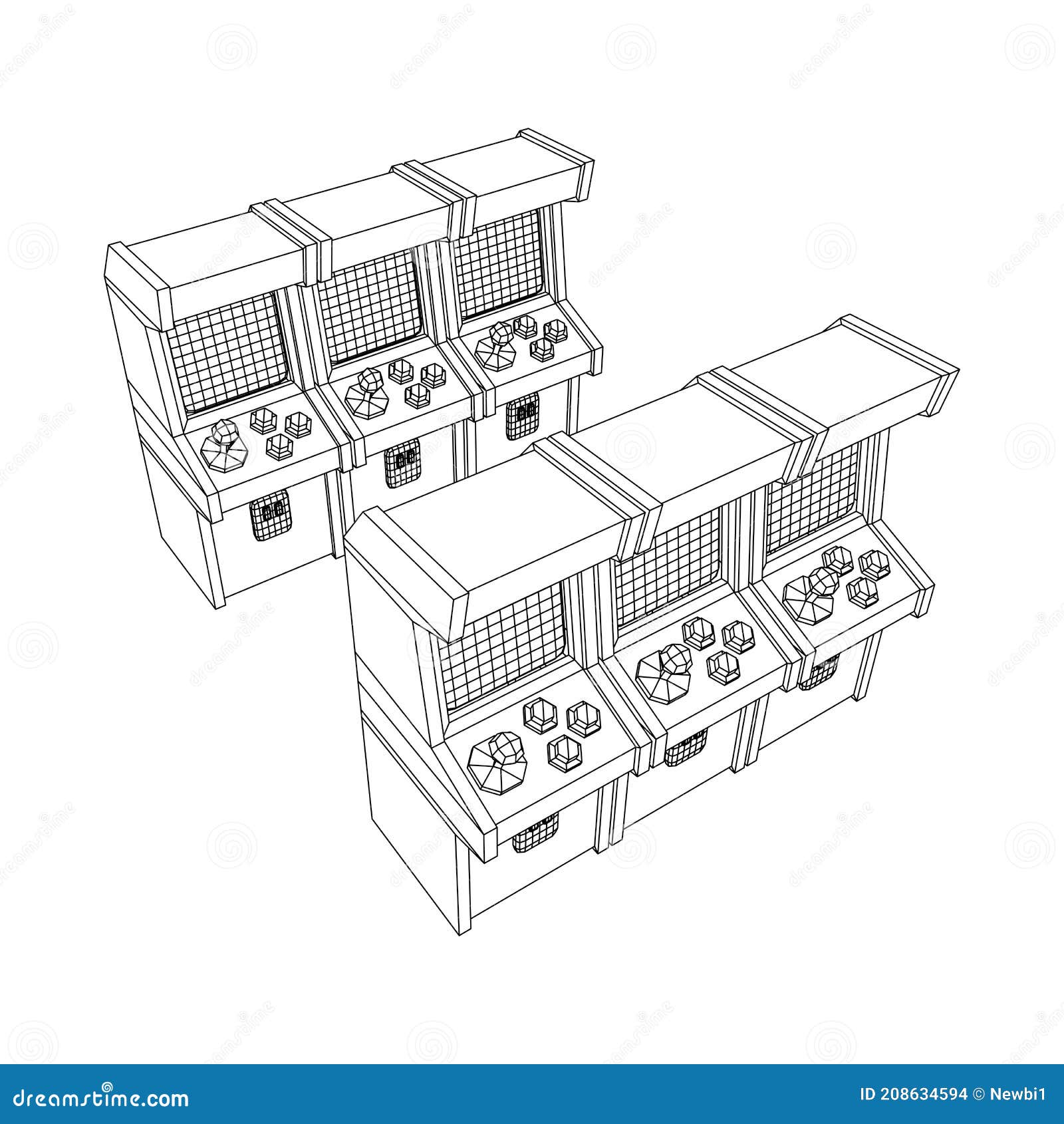 Arcade Retro Game Machine Vector Stock Vector - Illustration of ...