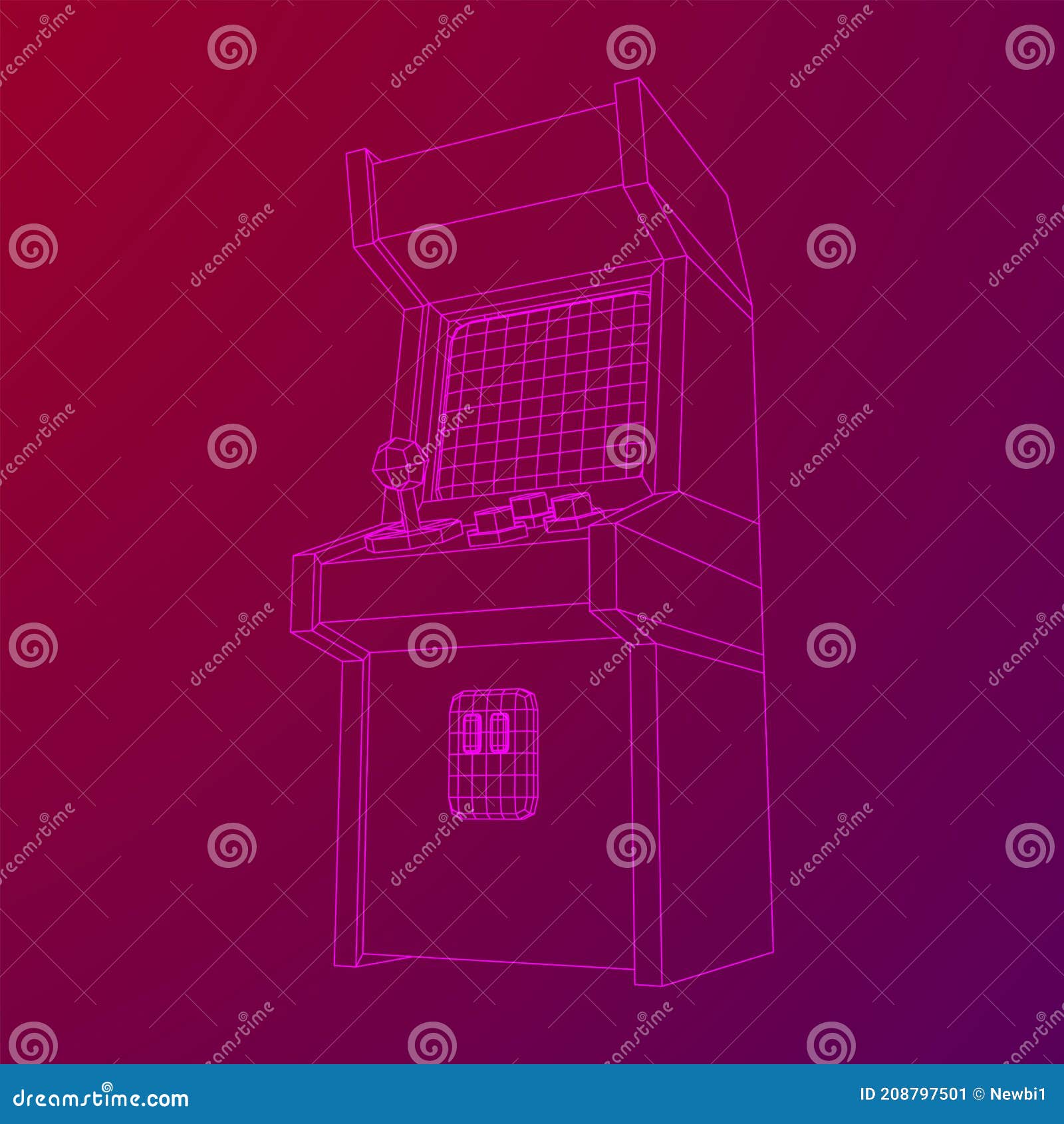 Arcade Retro Game Machine Vector Stock Vector - Illustration of retro ...