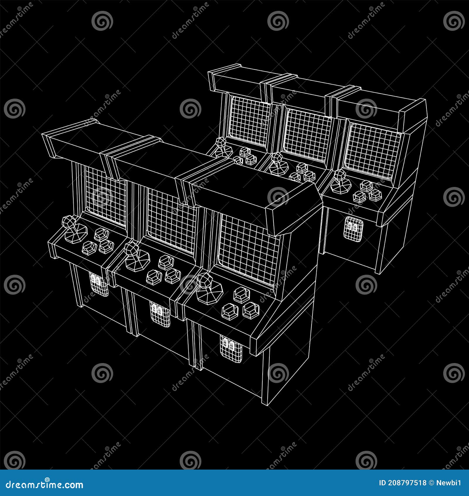 Arcade Retro Game Machine Vector Stock Vector - Illustration of ...