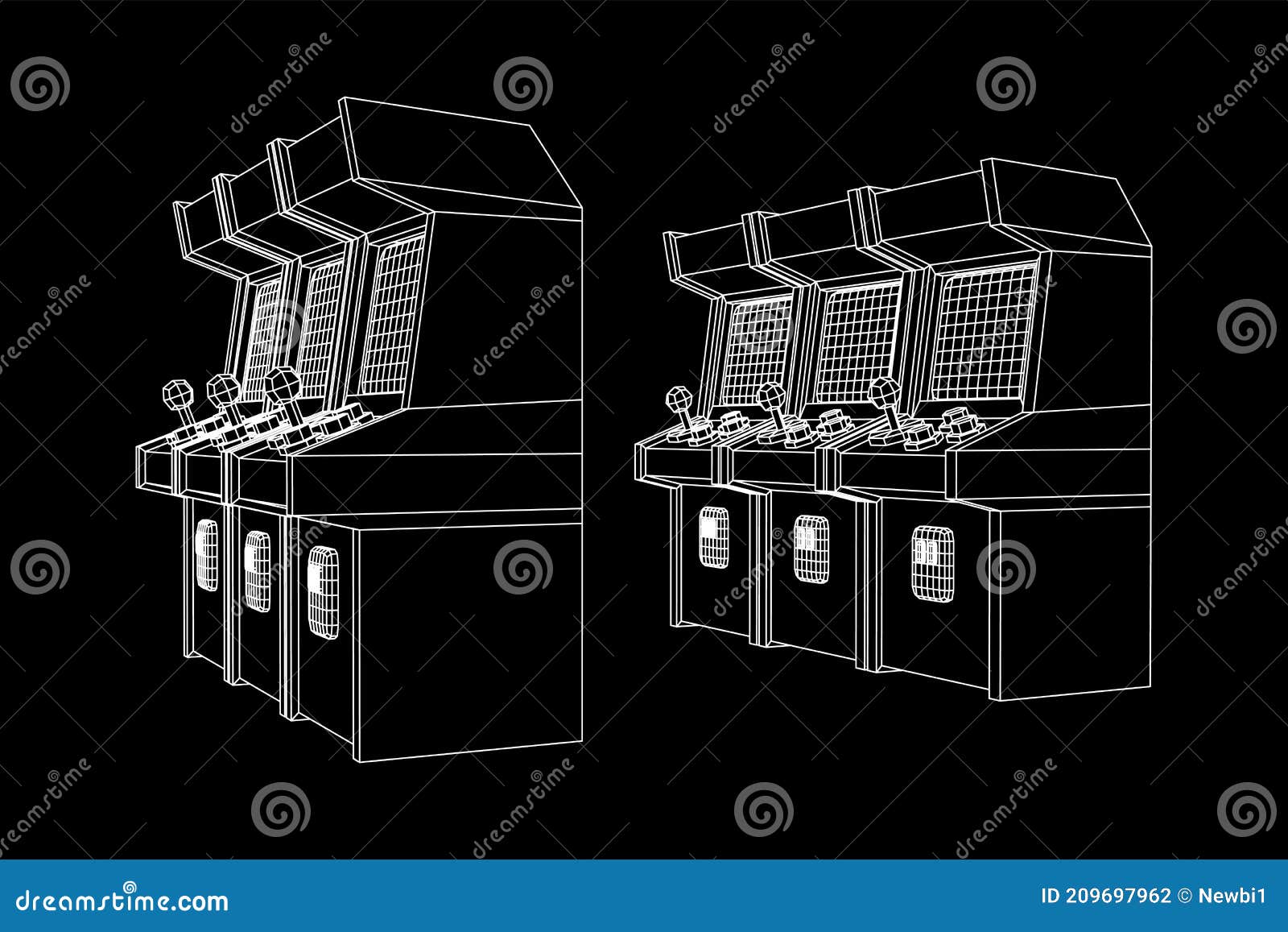 Arcade Retro Game Machine Vector Stock Illustration - Illustration of ...