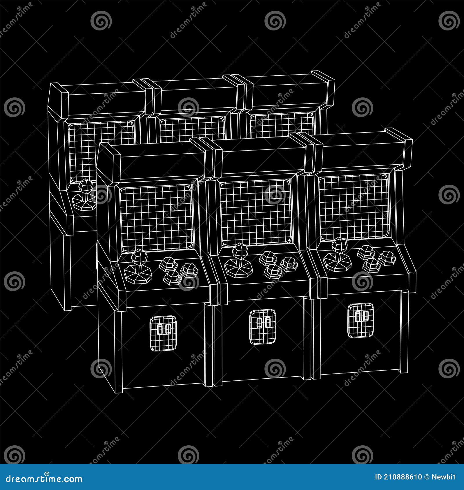 Arcade Retro Game Machine Vector Stock Vector - Illustration of ...