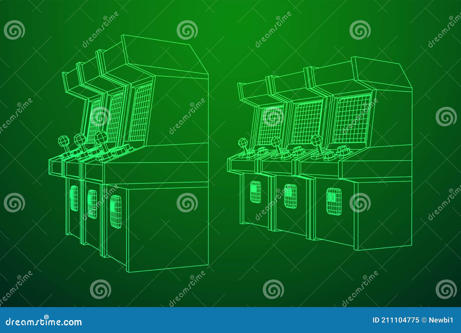 Arcade Retro Game Machine Vector Stock Illustration - Illustration of ...