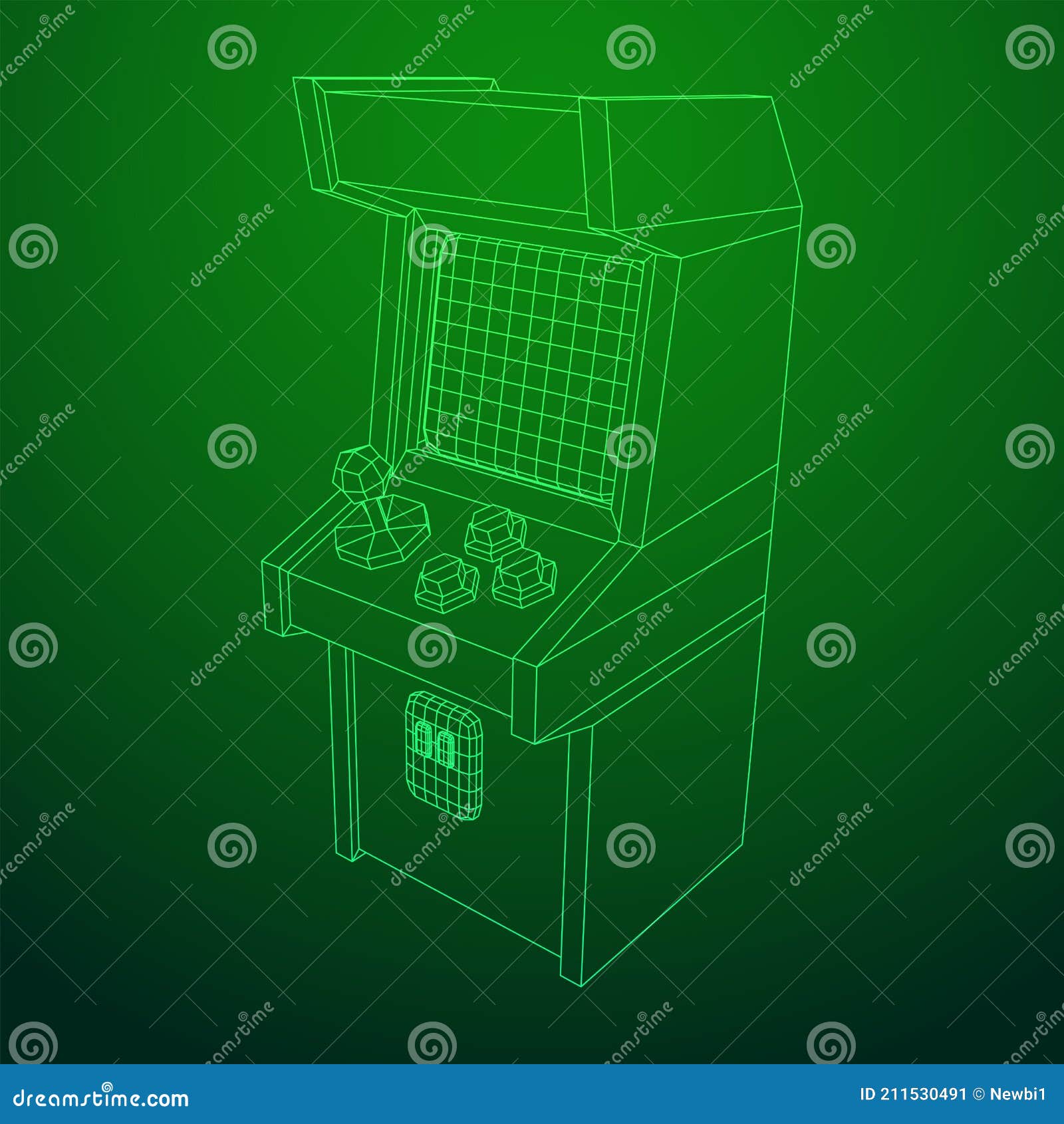 Arcade Retro Game Machine Vector Stock Illustration - Illustration of ...