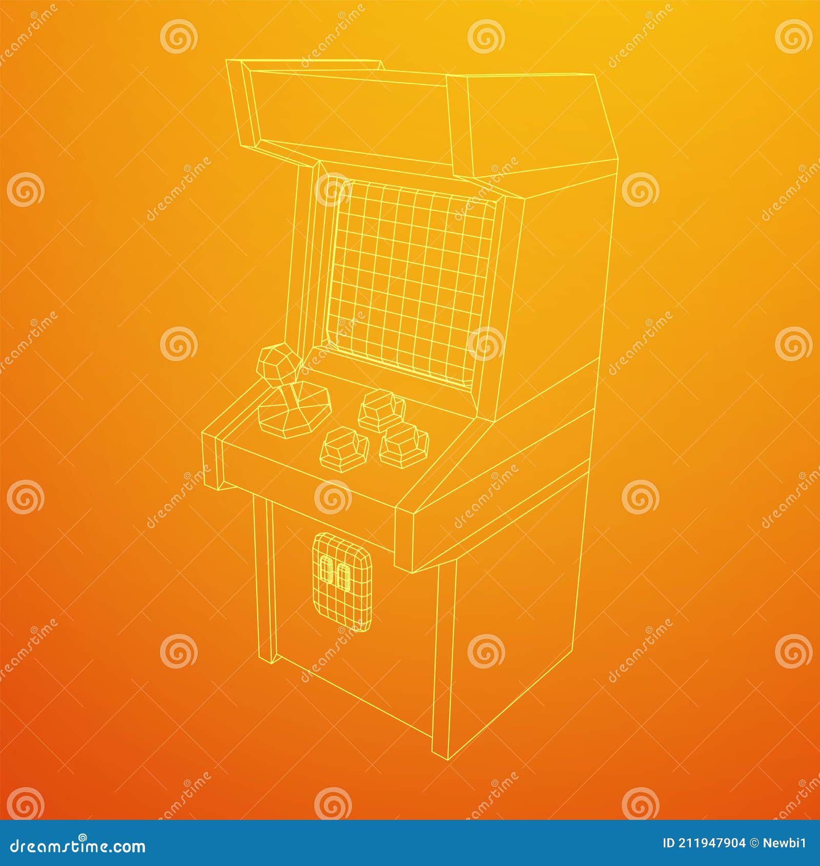 Arcade Retro Game Machine Vector Stock Vector - Illustration of screen ...
