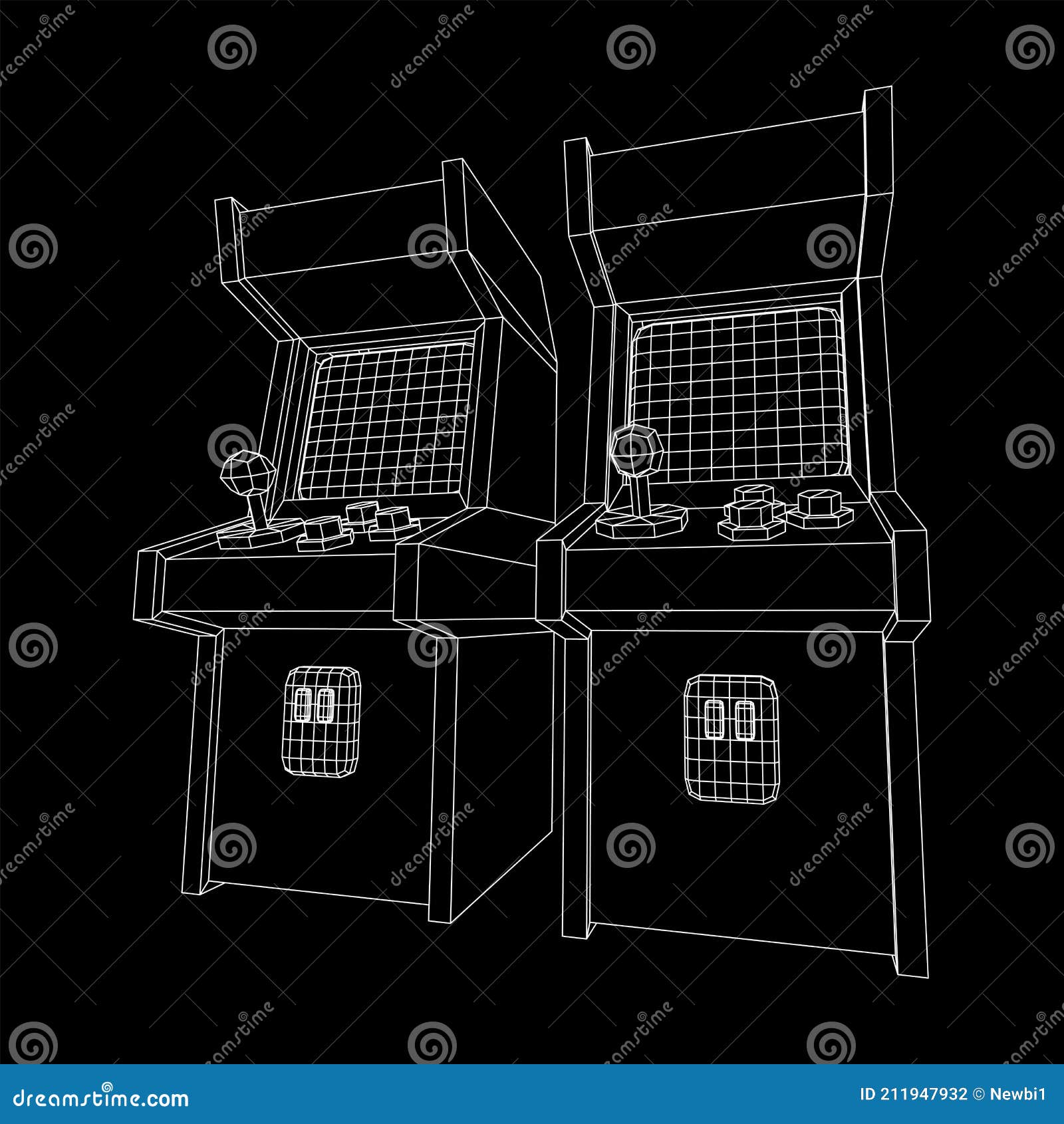 Arcade Retro Game Machine Vector Stock Vector - Illustration of ...