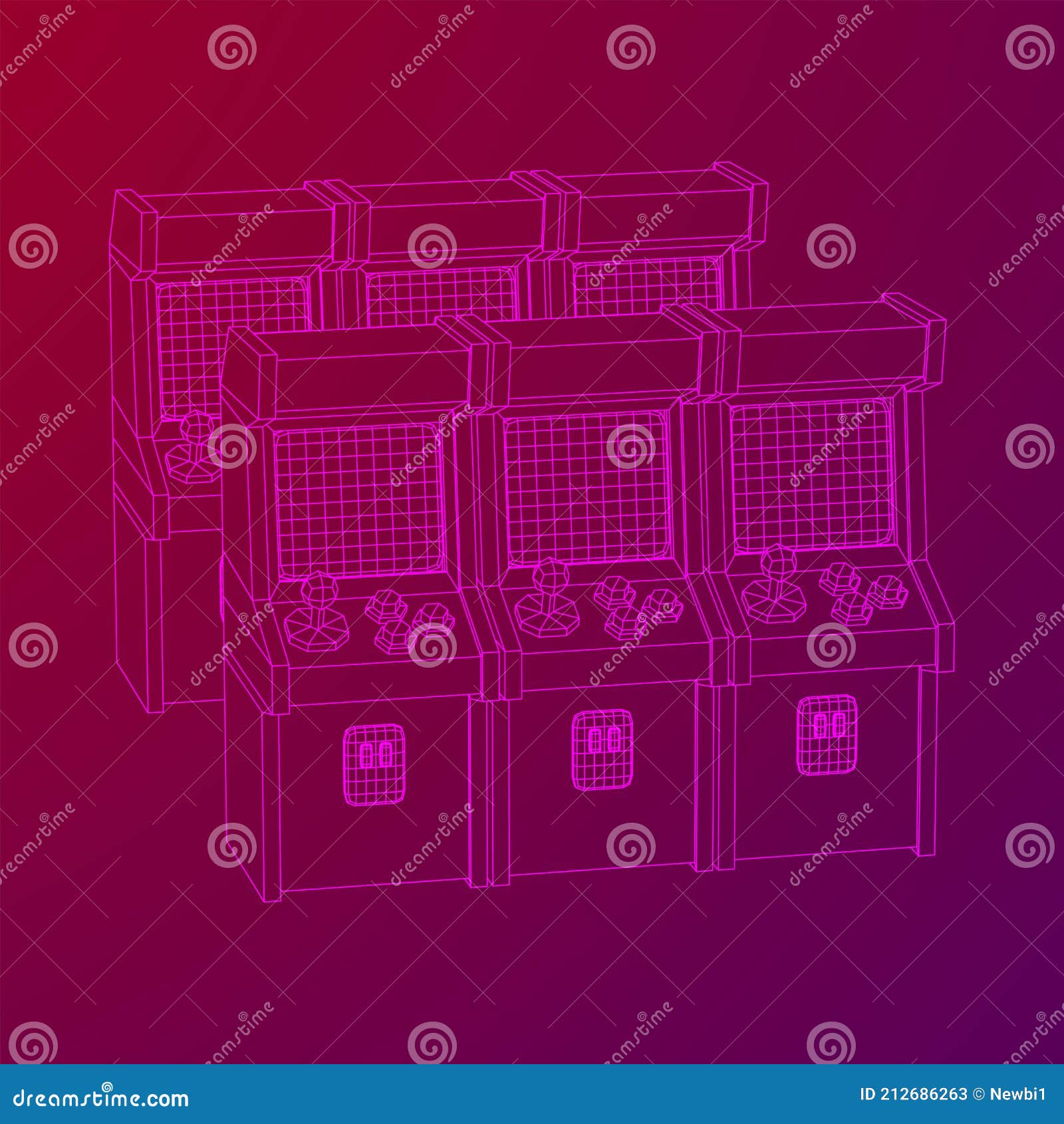 Arcade Retro Game Machine Vector Stock Vector - Illustration of gaming ...