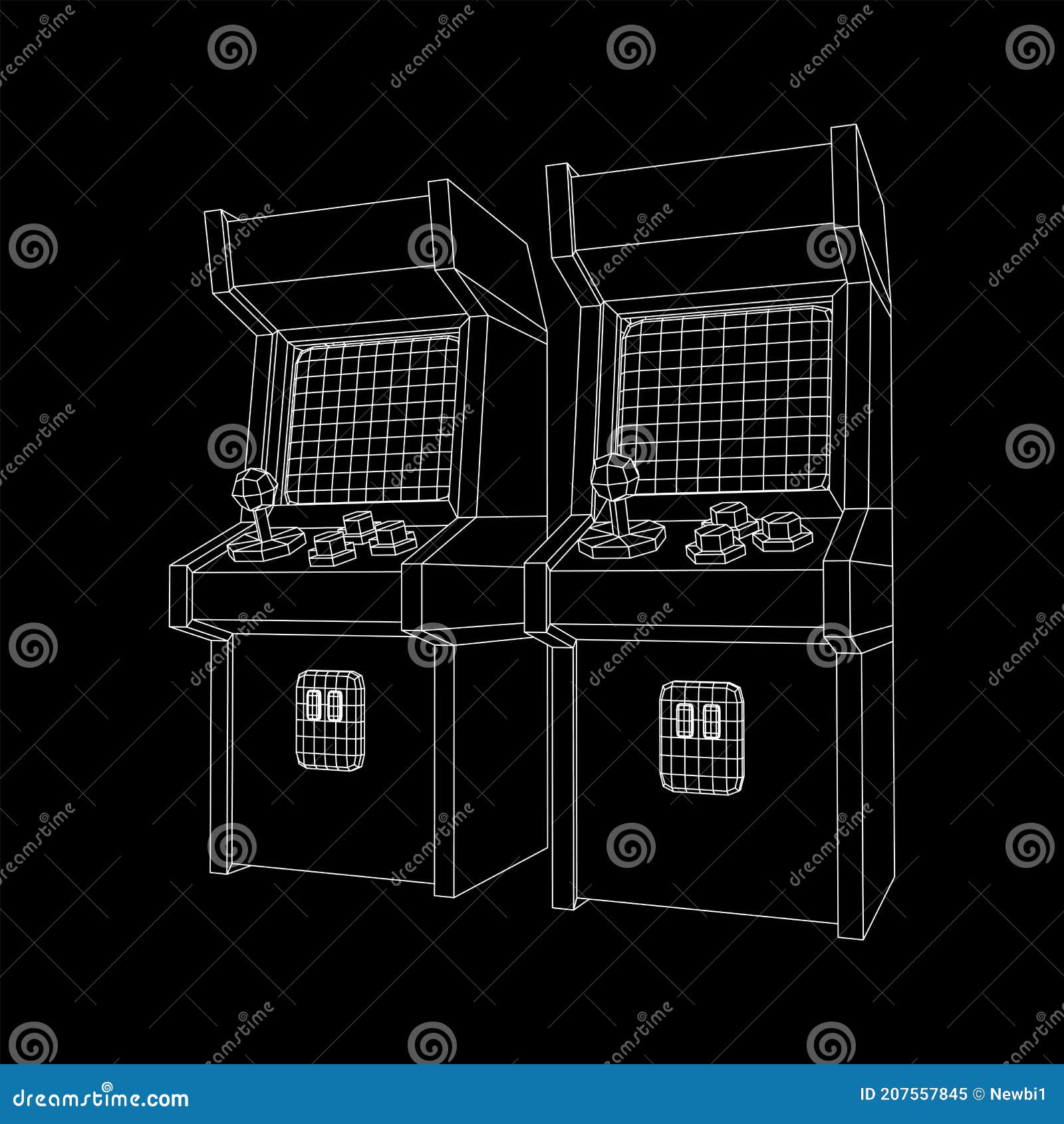 Arcade Retro Game Machine Vector Stock Illustration - Illustration of ...