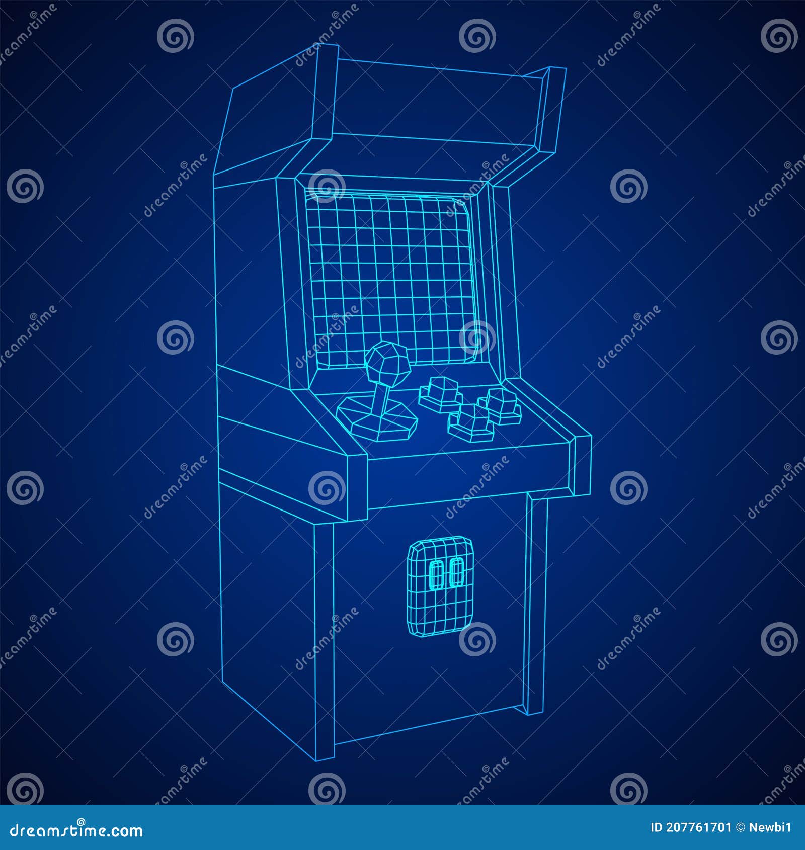 Arcade Retro Game Machine Vector Stock Illustration - Illustration of ...