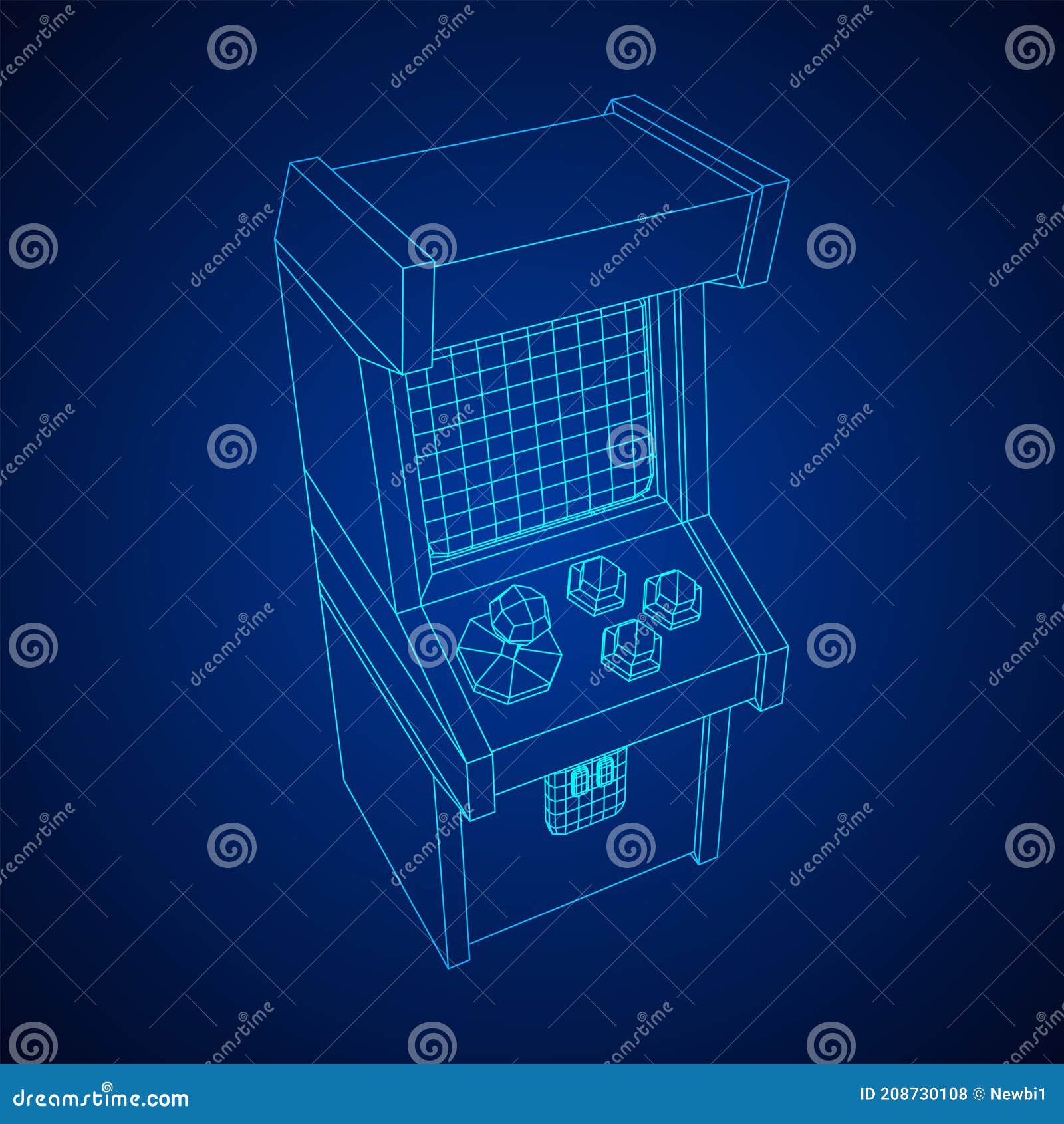 Arcade Retro Game Machine Vector Stock Vector - Illustration of vintage ...