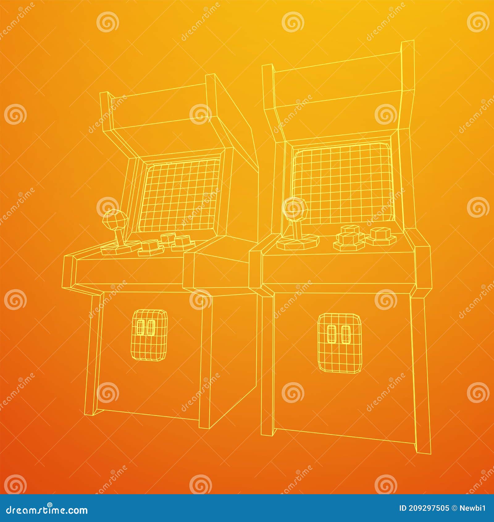 Arcade Retro Game Machine Vector Stock Vector - Illustration of ...