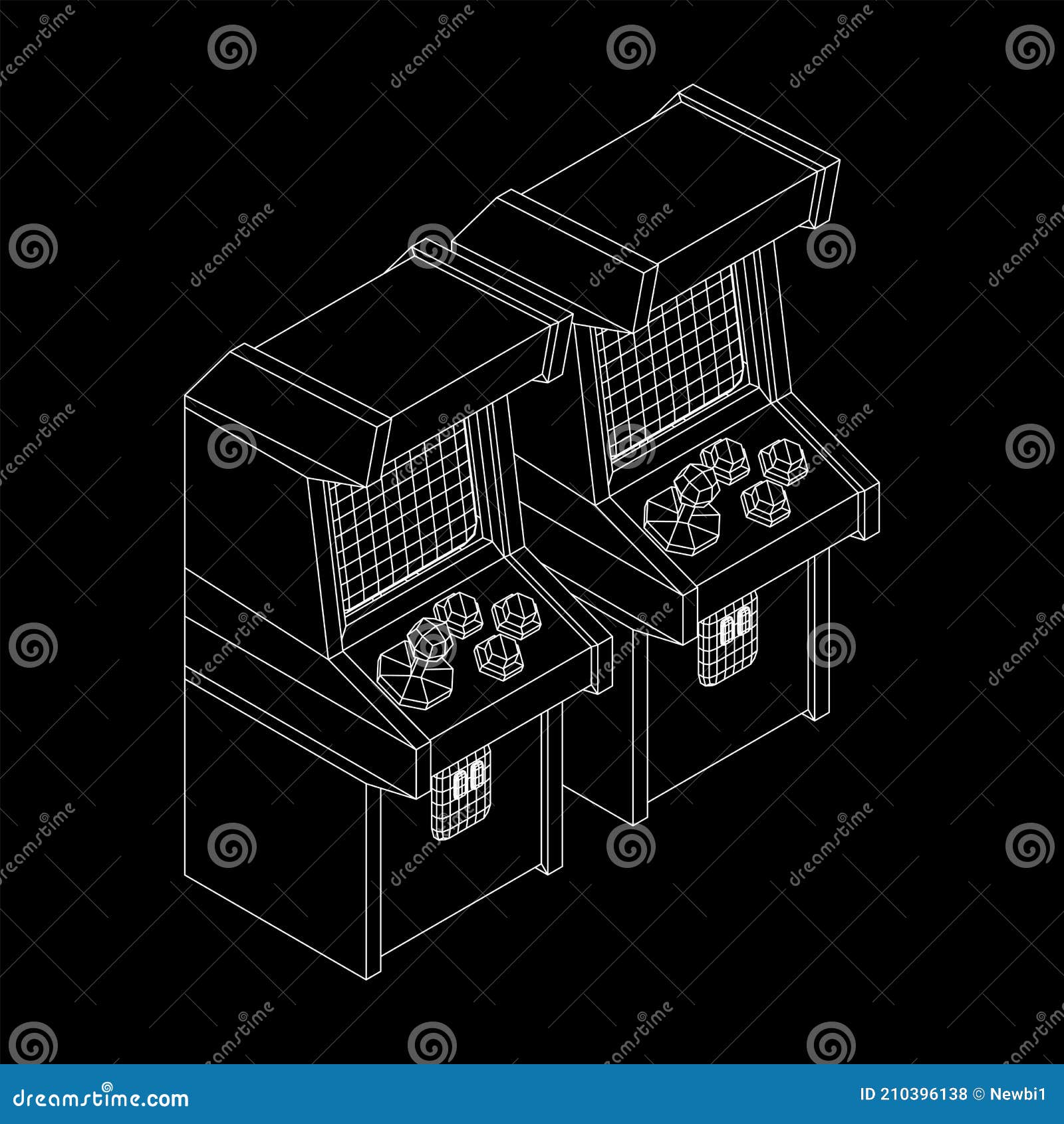 Arcade Retro Game Machine Vector Stock Vector - Illustration of retro ...