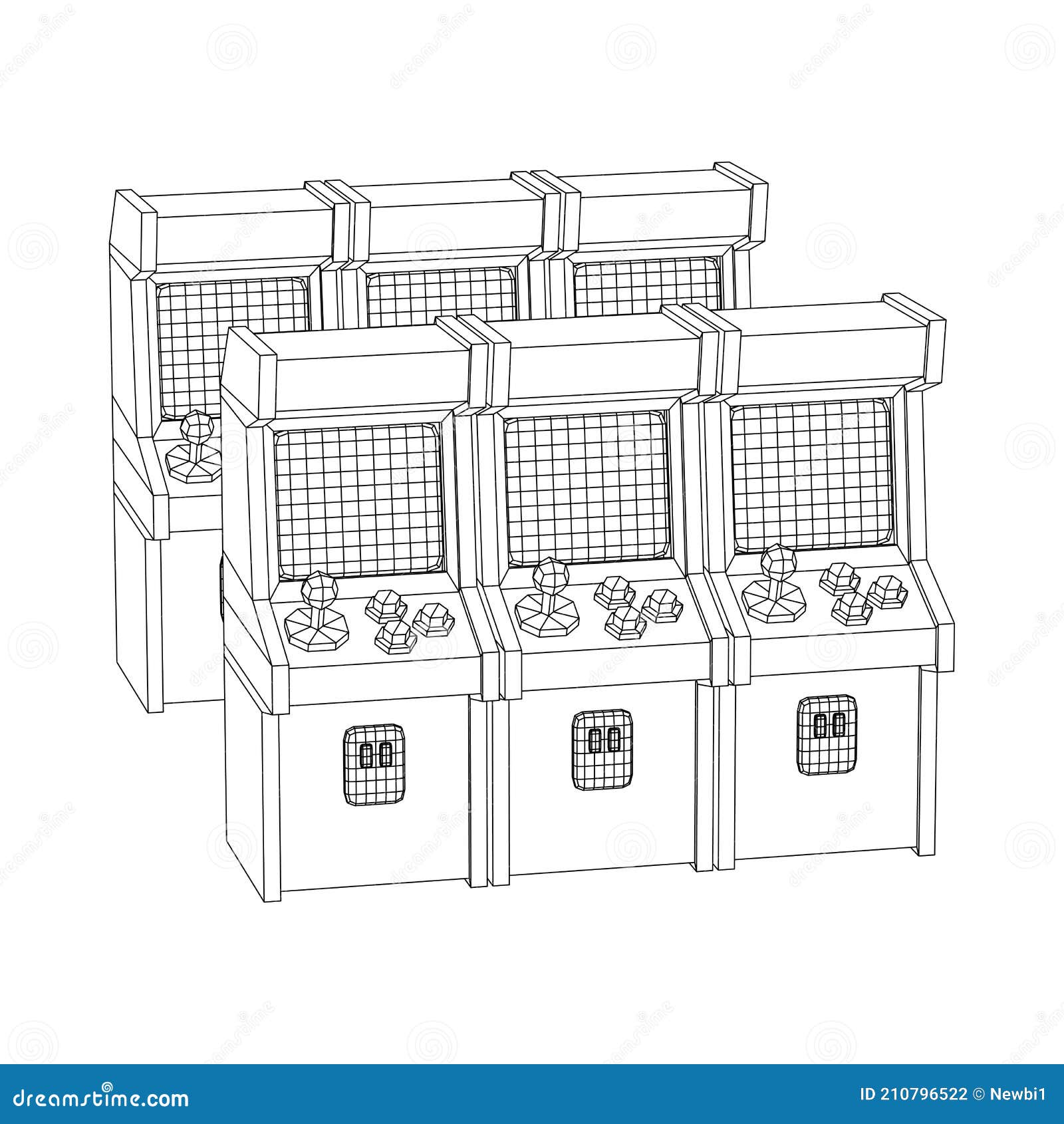 Arcade Retro Game Machine Vector Stock Vector - Illustration of ...