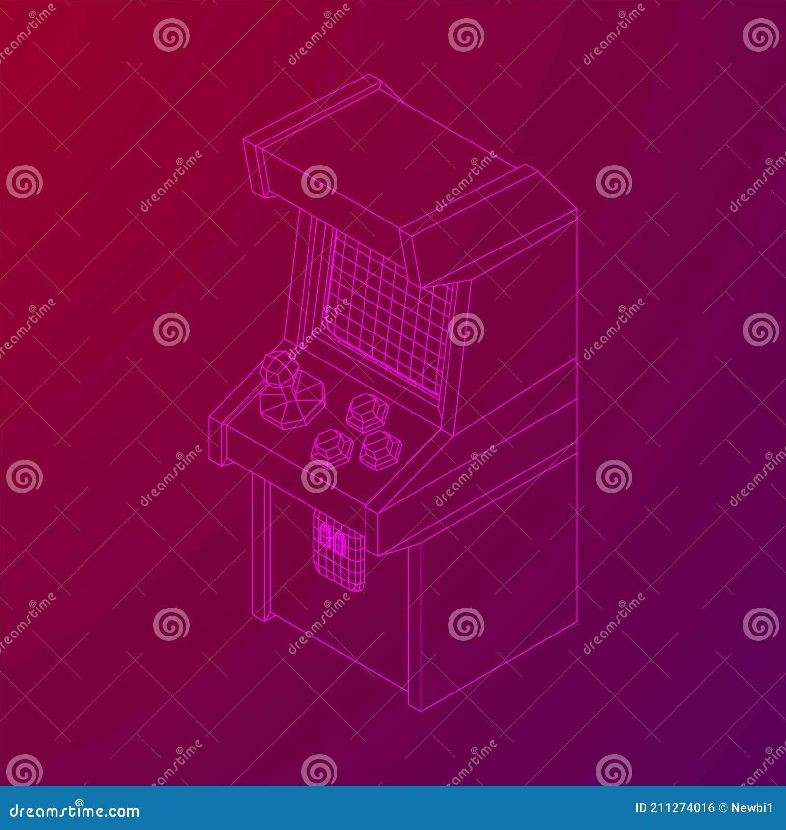 Arcade Retro Game Machine Vector Stock Vector - Illustration of pixel ...