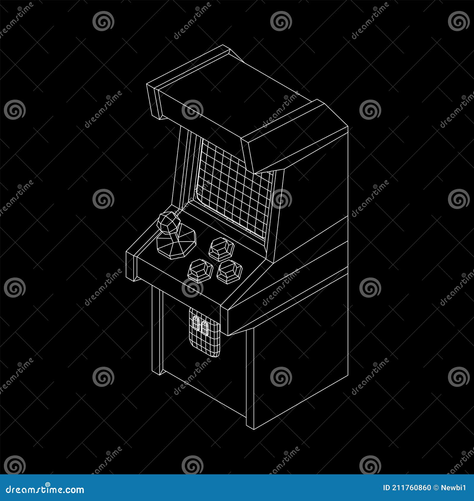 Arcade Retro Game Machine Vector Stock Vector - Illustration of retro ...