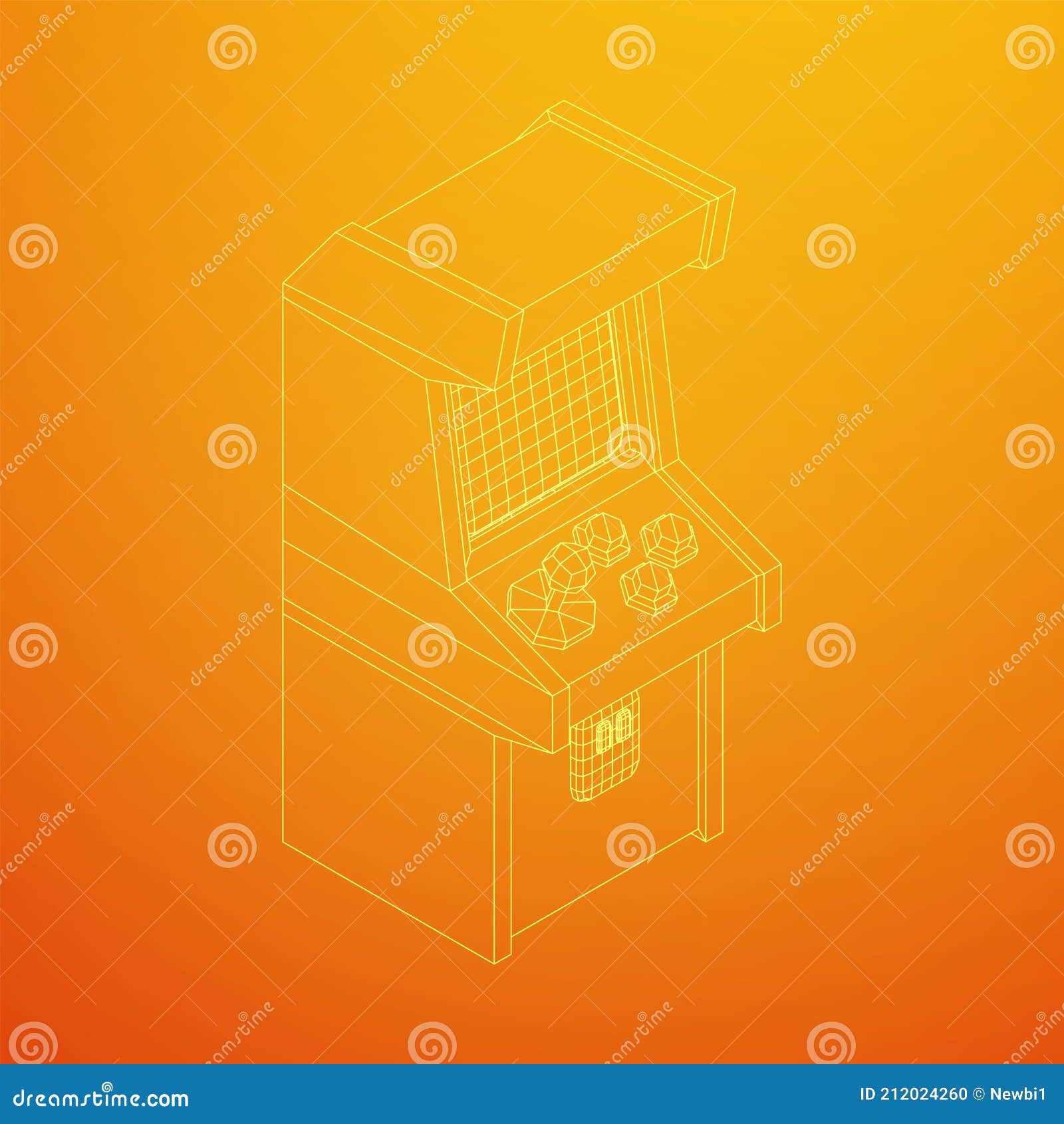Arcade Retro Game Machine Vector Stock Vector - Illustration of panel ...