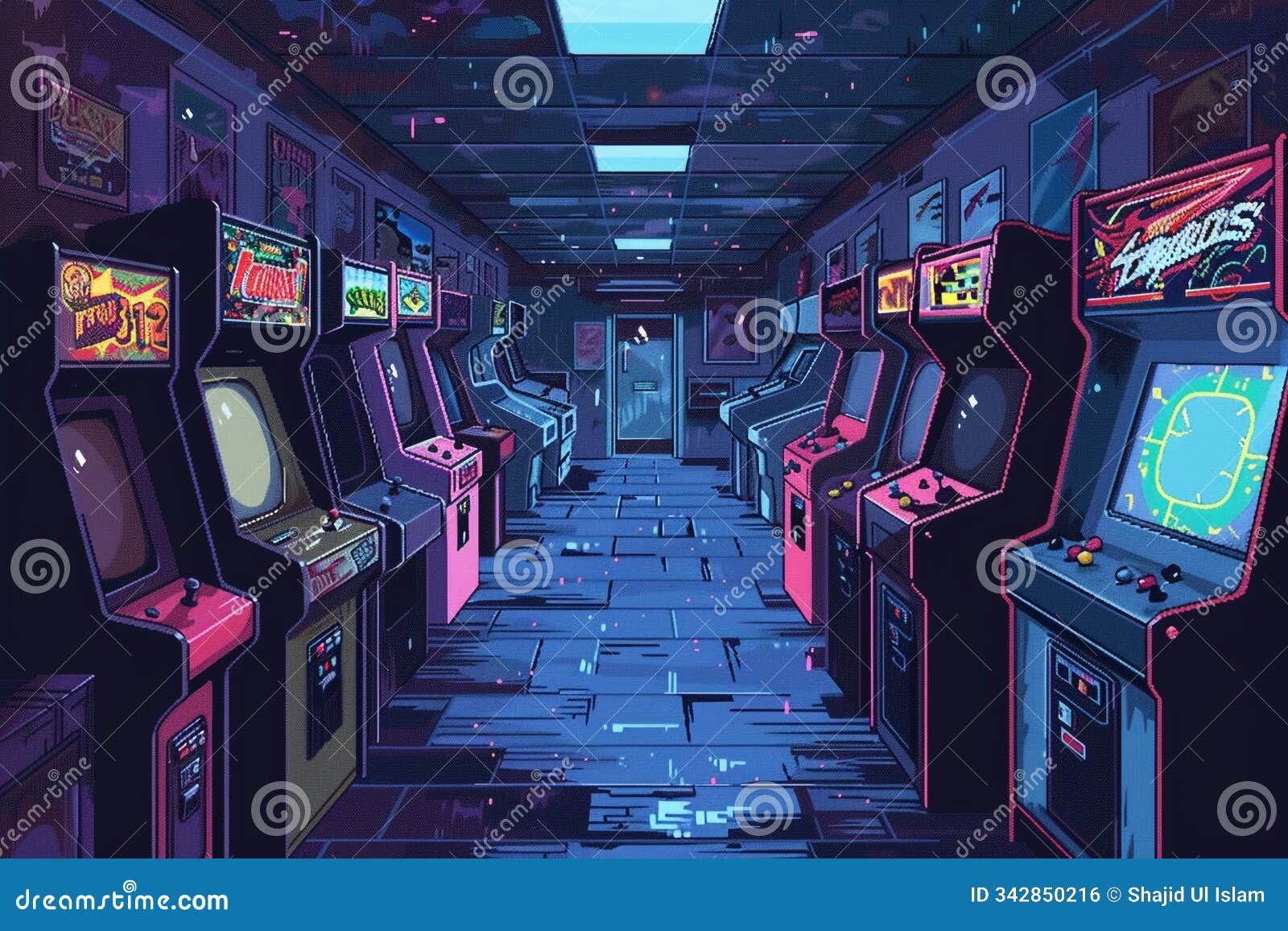 Arcade Retro Pixel Art stock illustration. Illustration of colorful ...