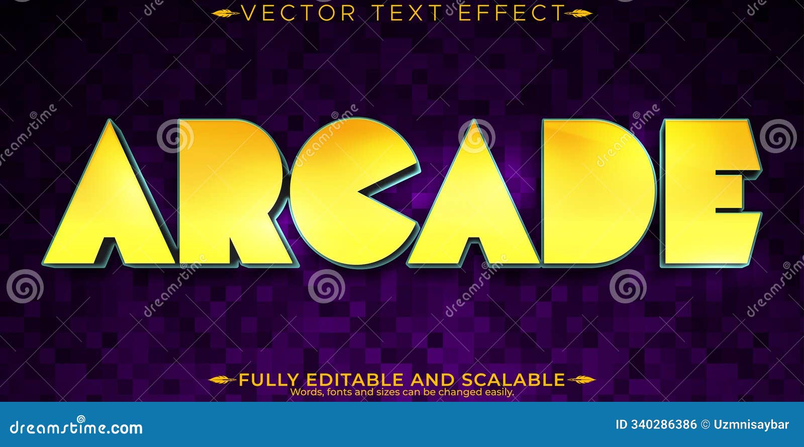Arcade 80s Text Effect, Editable Retro Future and Cyber Space Text ...