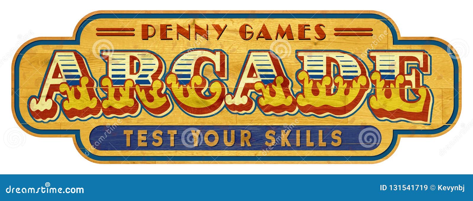 Arcade Sign Wood Vintage immagine stock. Immagine di caverna - 131541719
