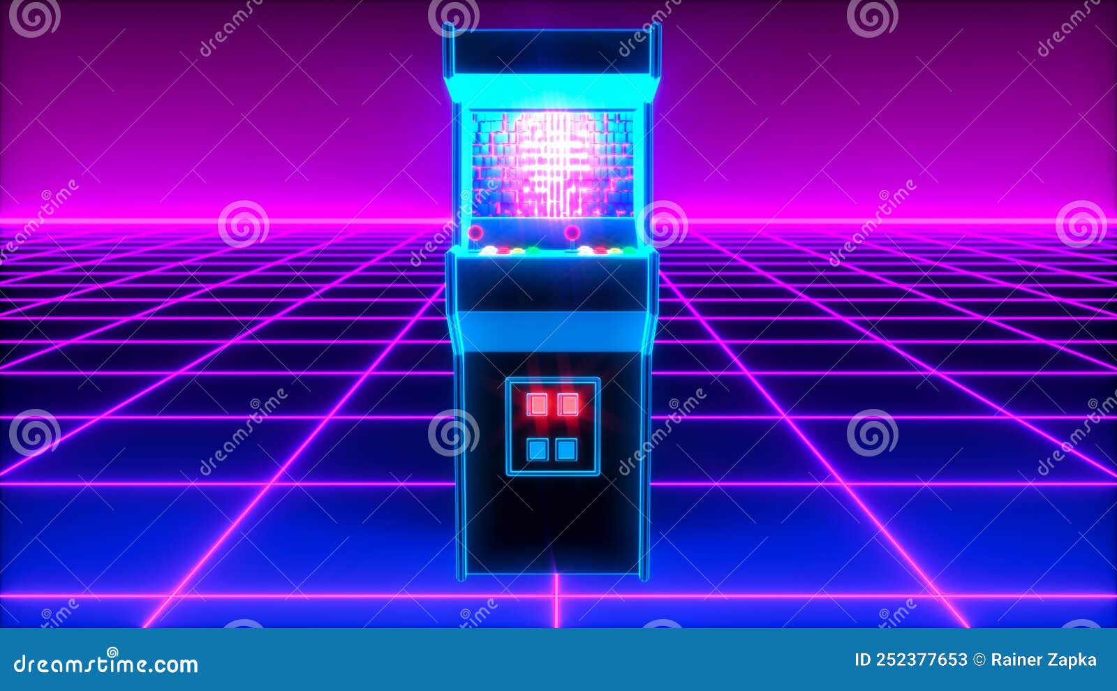 An Arcade Slot Machine 80s Style 3d Rendering Stock Illustration ...