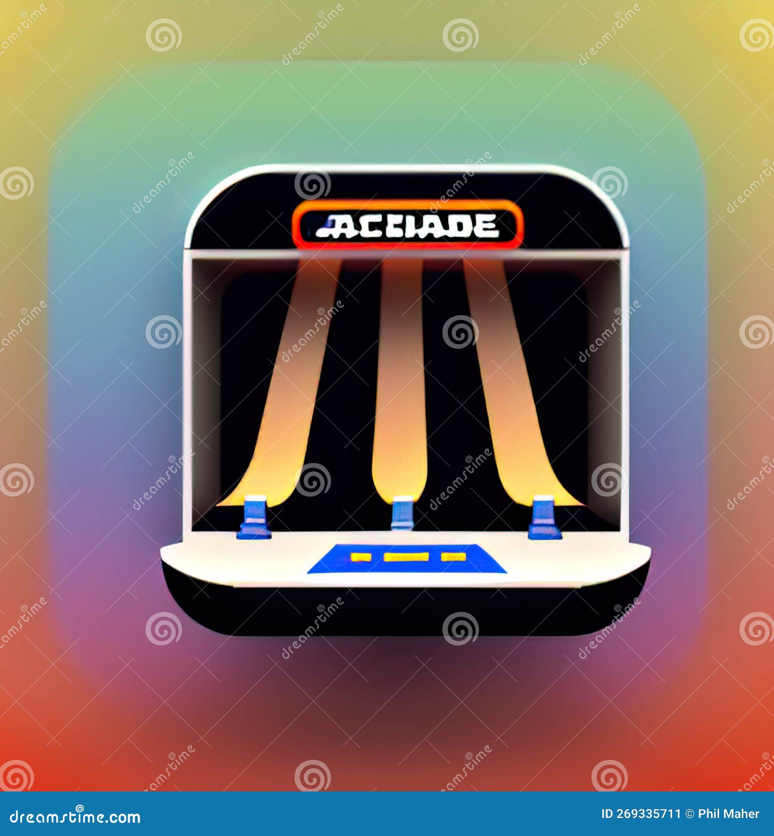 Arcade Software App Style Icon. Generative AI. Stock Illustration ...