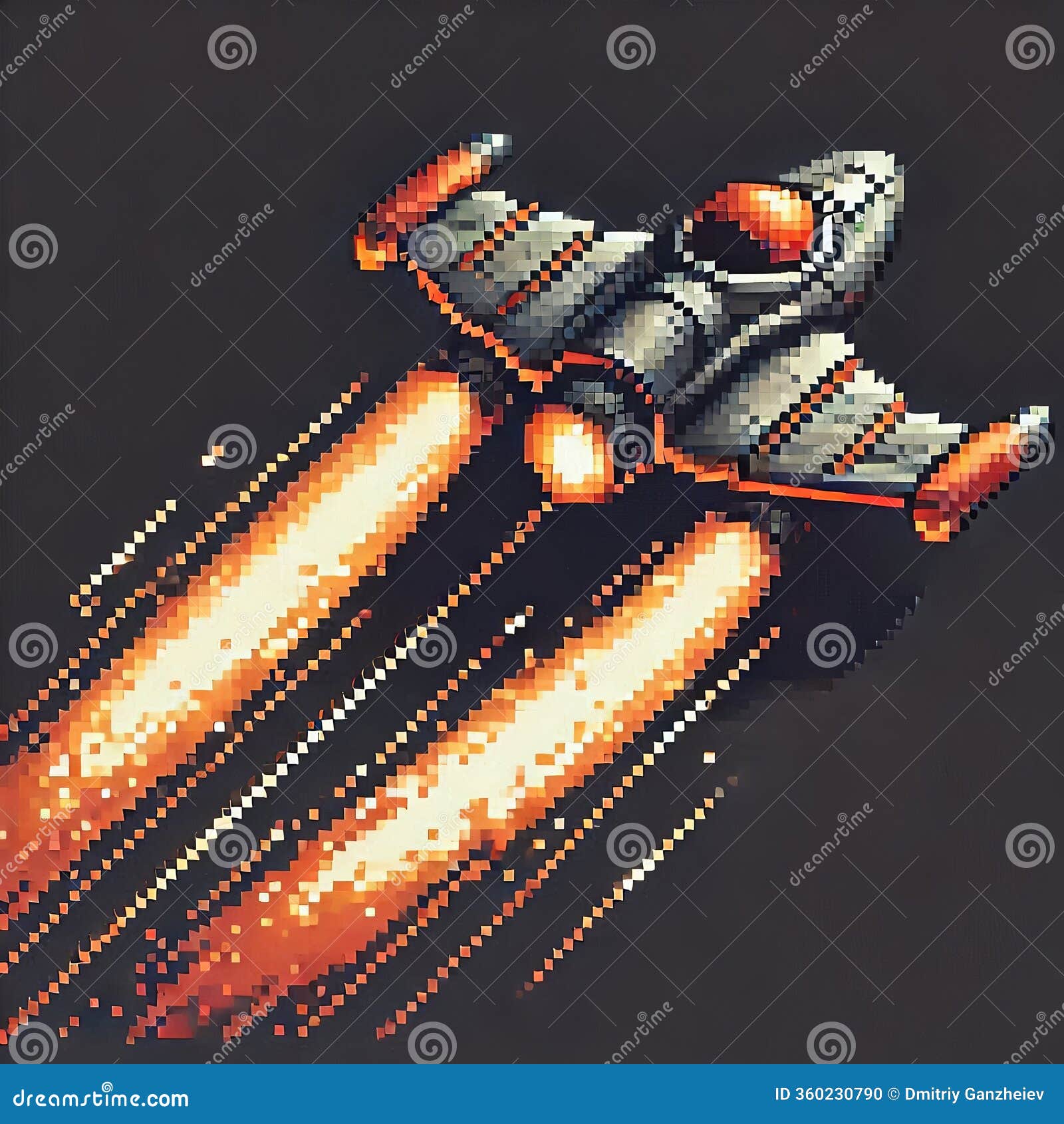 Arcade-Style Space Warship stock illustration. Illustration of ...